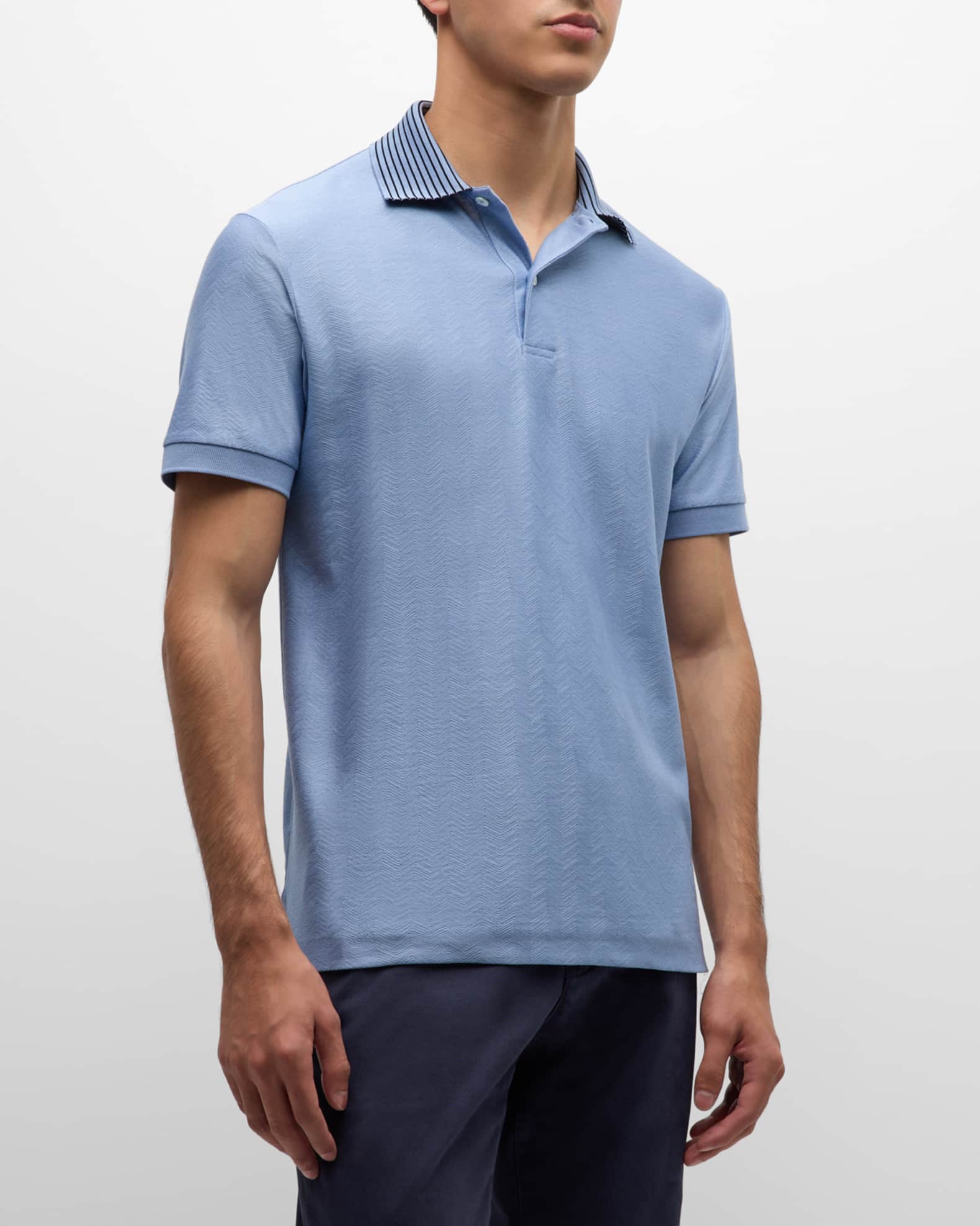 Paul Smith Men's Chevron Cotton Jacquard Polo Shirt | Neiman Marcus