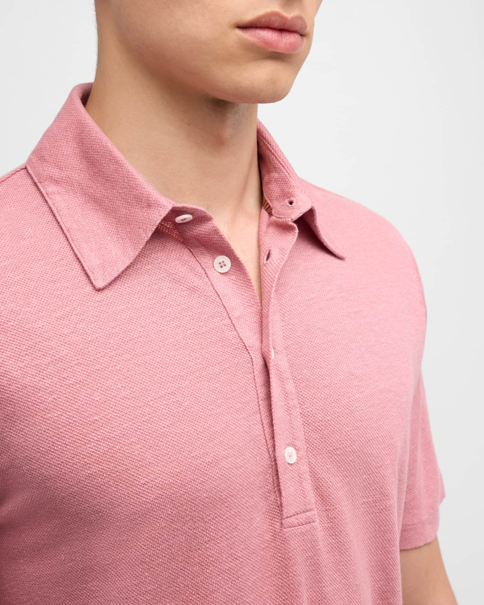 Paul Smith Men's Linen Polo Shirt | Neiman Marcus