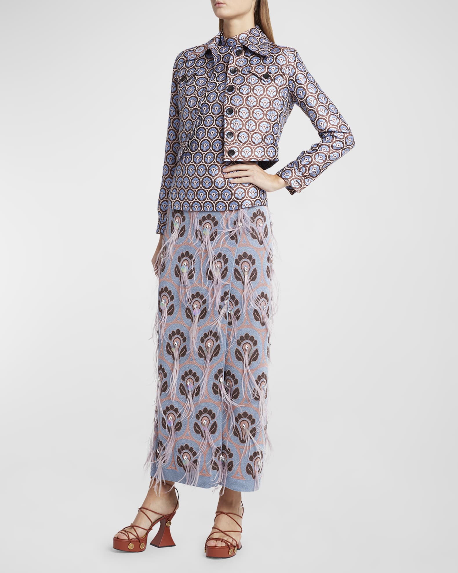 Etro Cropped Jacquard Jacket | Neiman Marcus