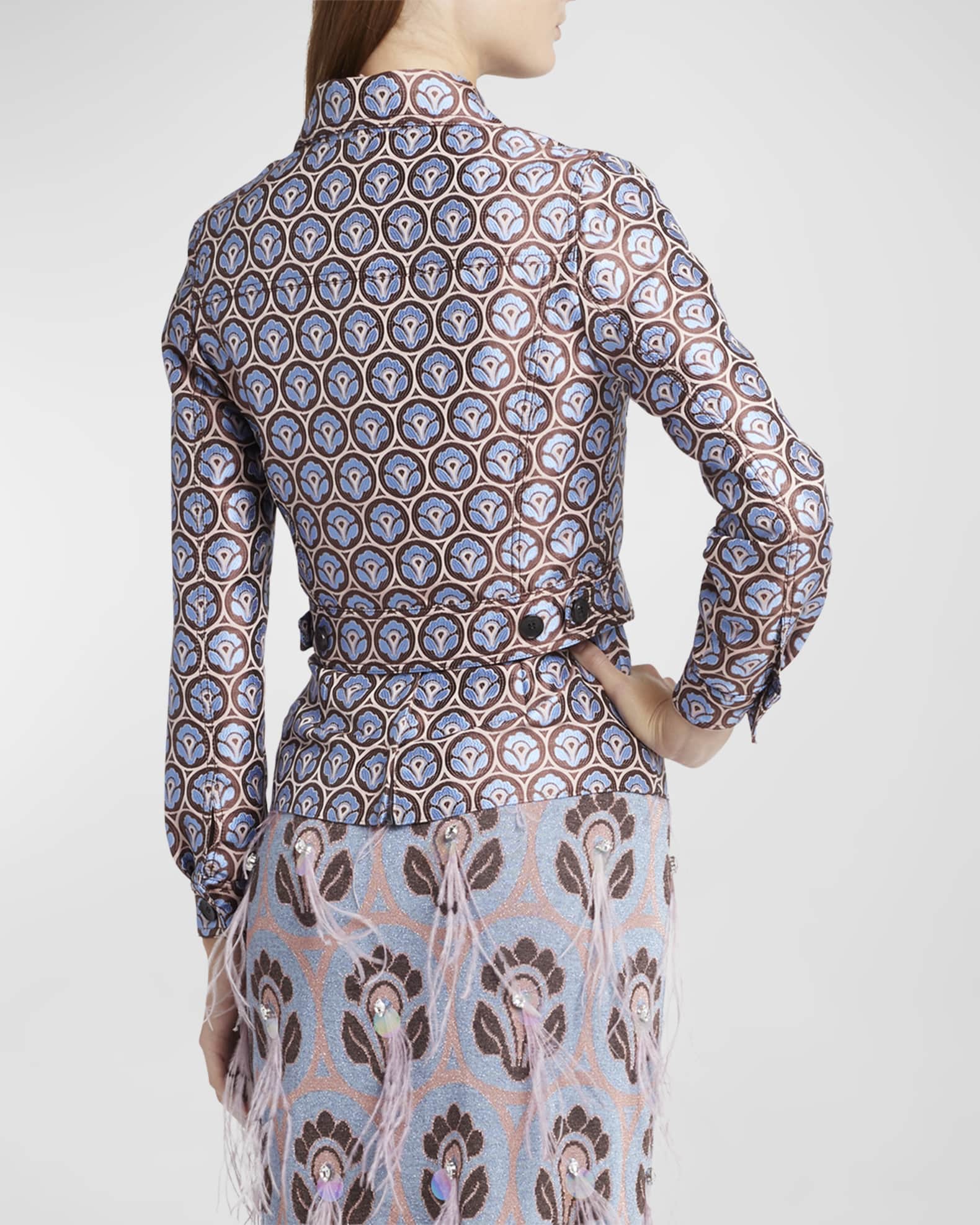 Etro Cropped Jacquard Jacket | Neiman Marcus