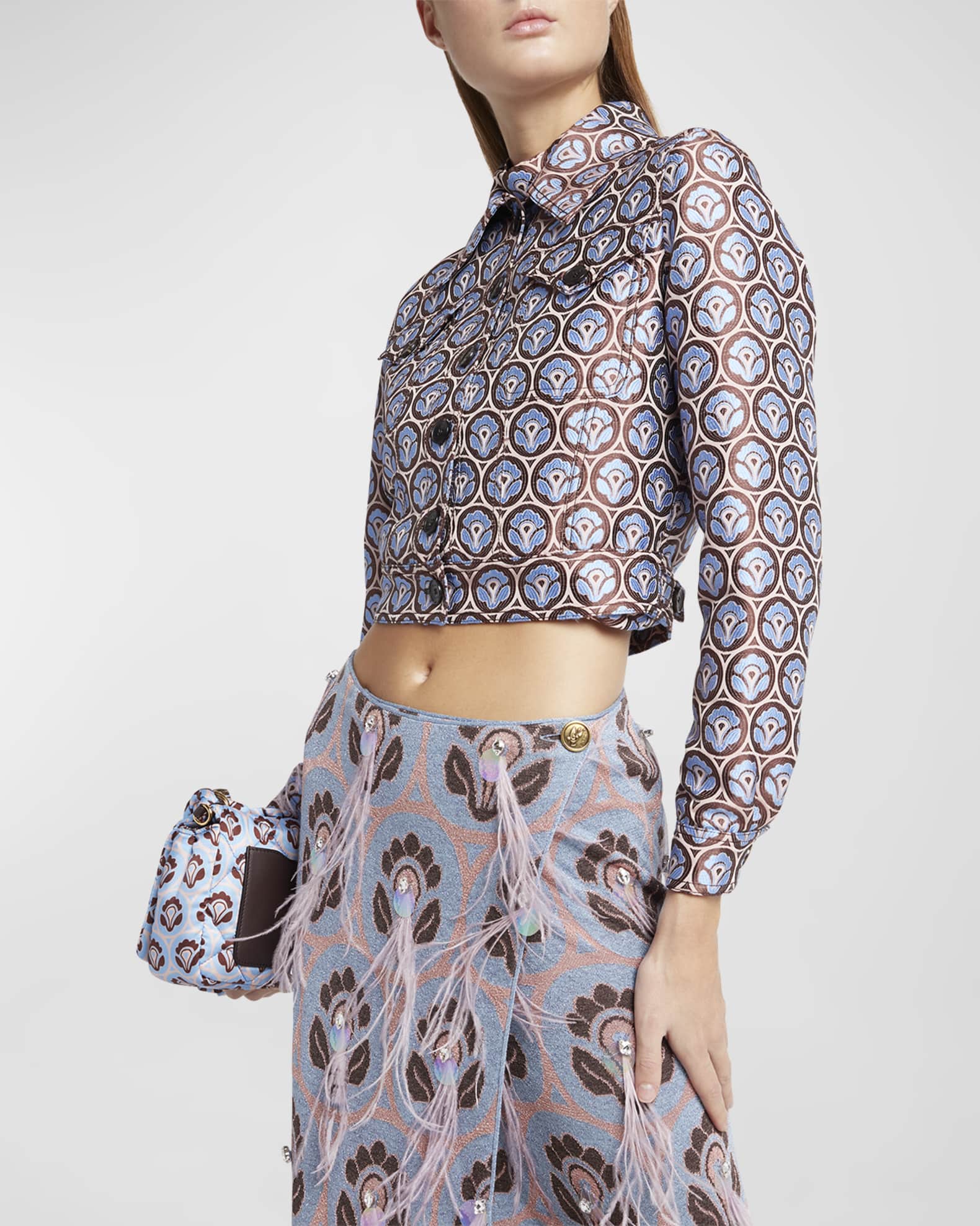 Etro Cropped Jacquard Jacket | Neiman Marcus