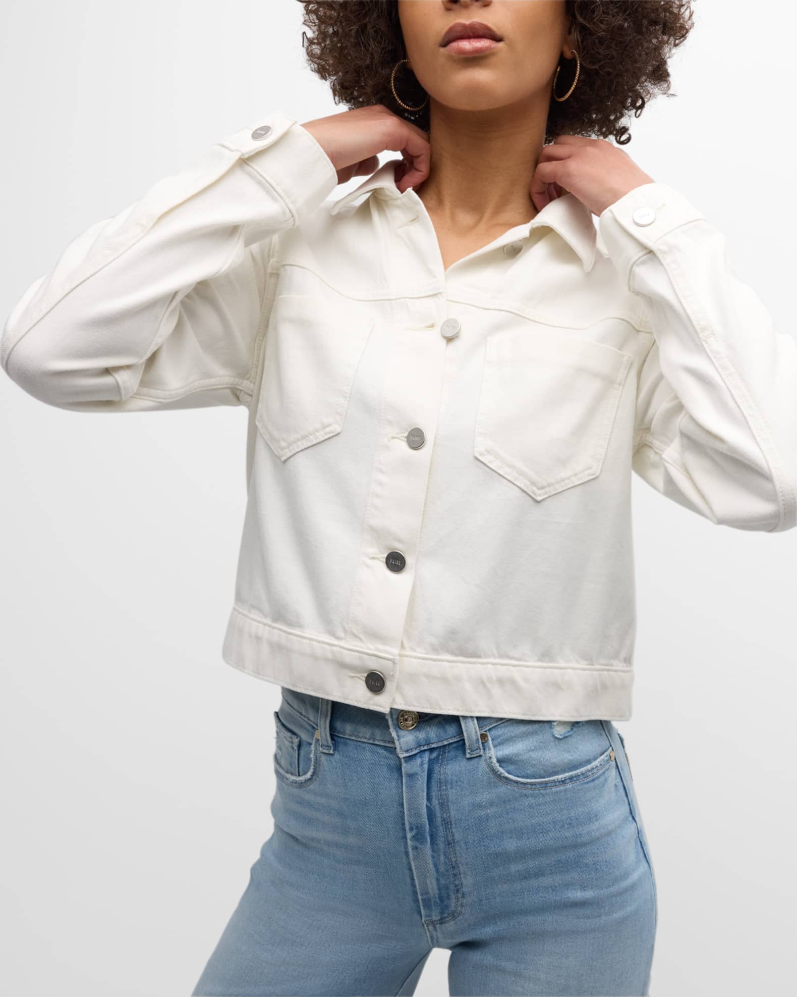 PAIGE Vivienne Denim Patch Pocket Jacket | Neiman Marcus