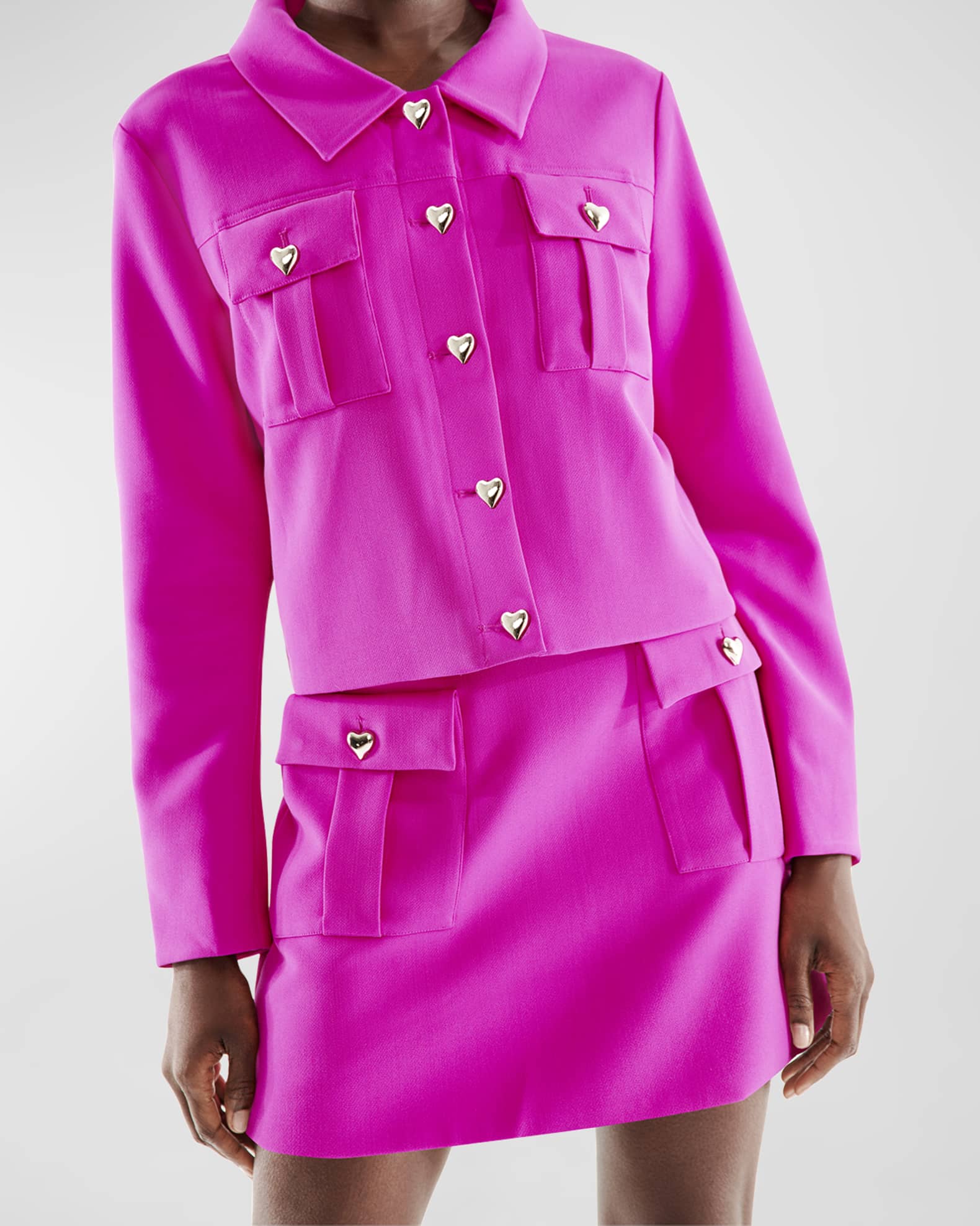 AS by DF Tasha Heart Button-Front Jacket | Neiman Marcus