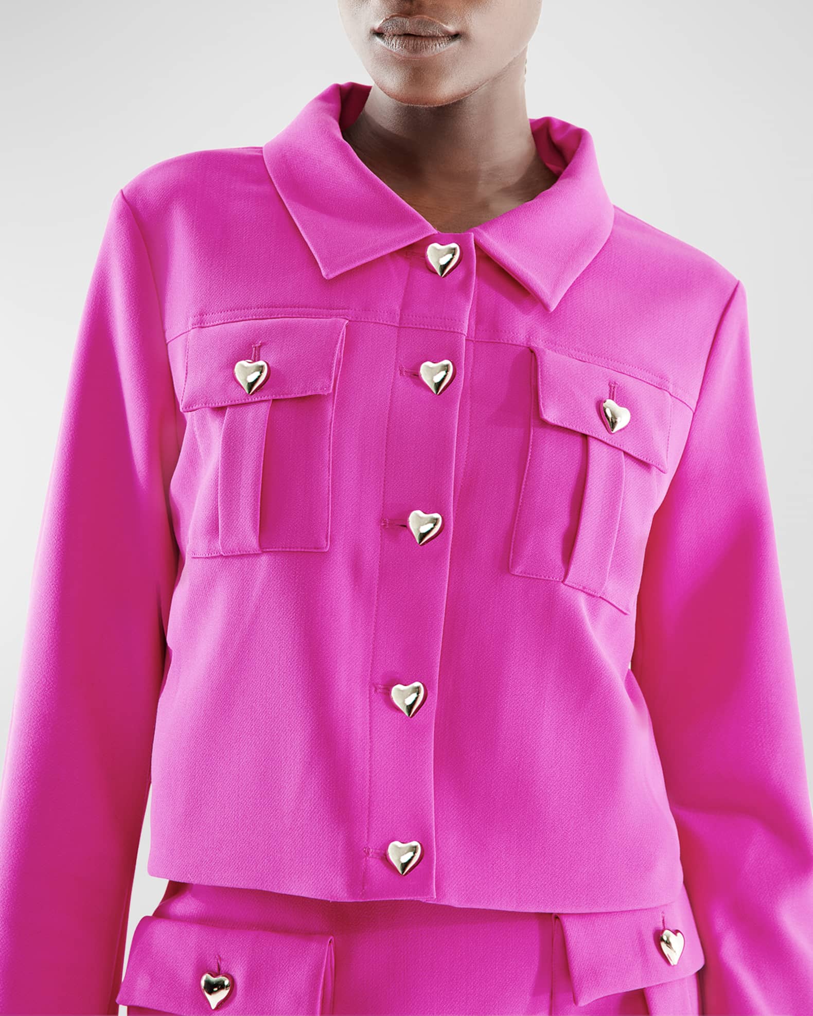 AS by DF Tasha Heart Button-Front Jacket | Neiman Marcus