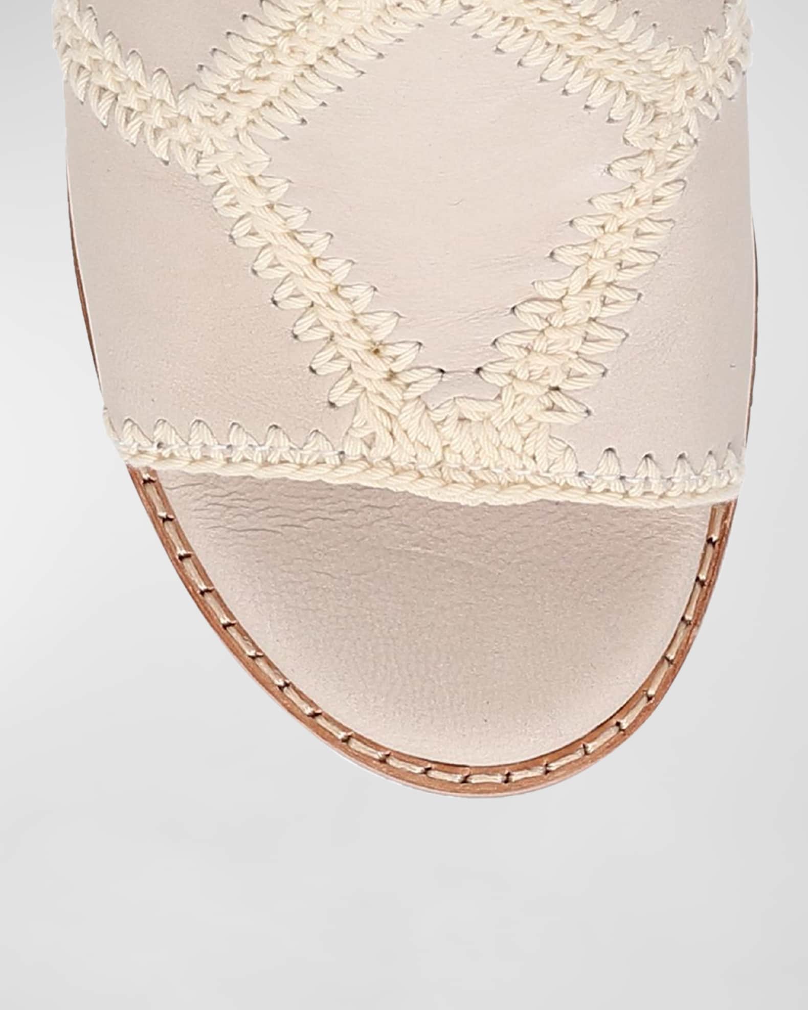 Frye Pipa Suede Crochet Platform Mule Sandals | Neiman Marcus
