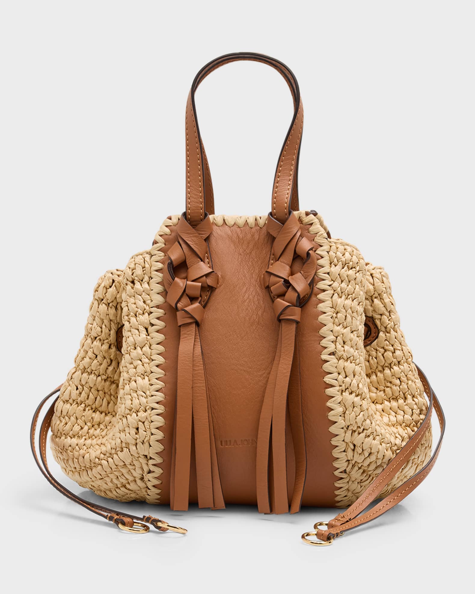 Ulla Johnson Gio Raffia Drawstring Crossbody Bag | Neiman Marcus