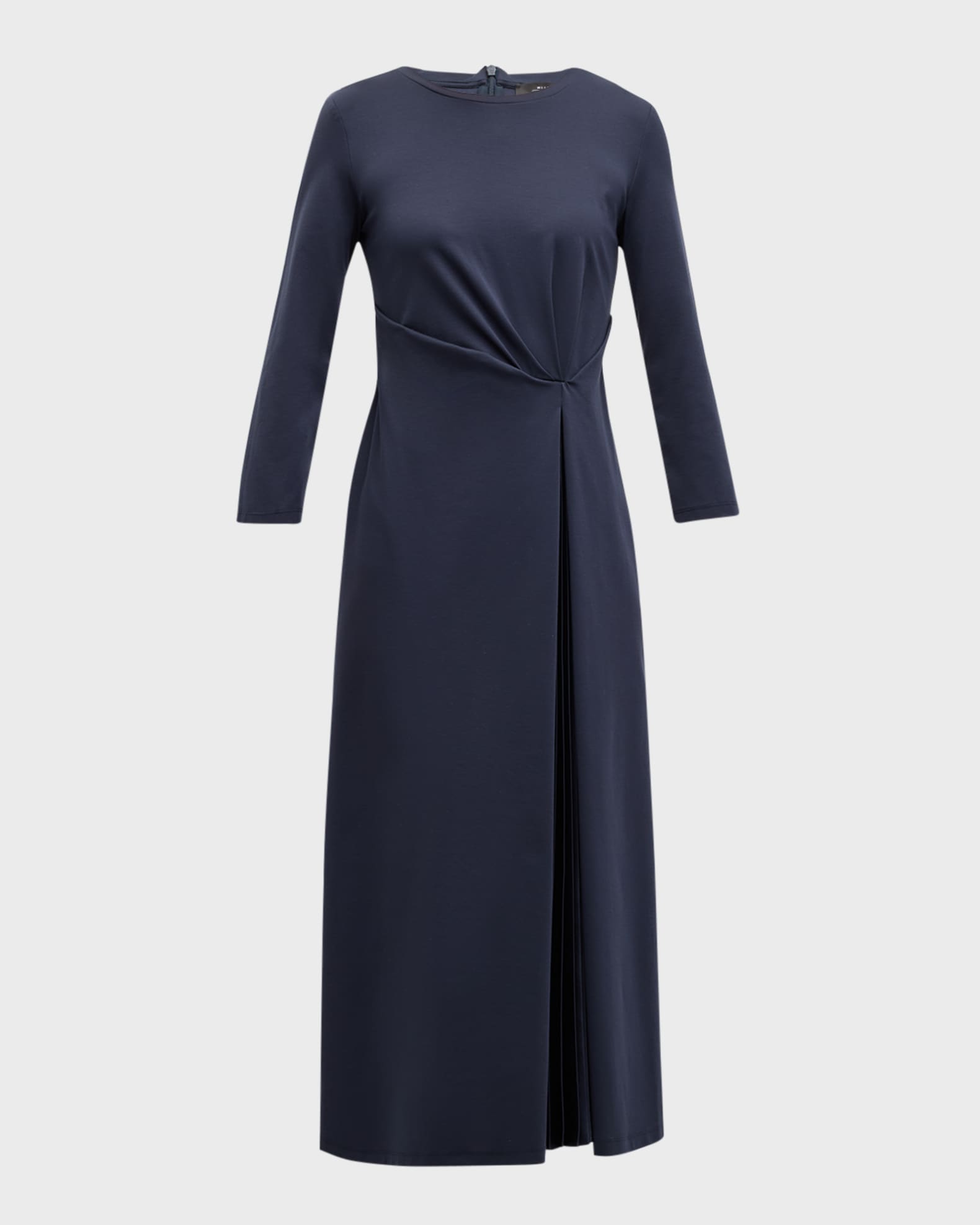 Weekend Max Mara Gessy Pleated 3/4-Sleeve A-Line Midi Dress | Neiman Marcus