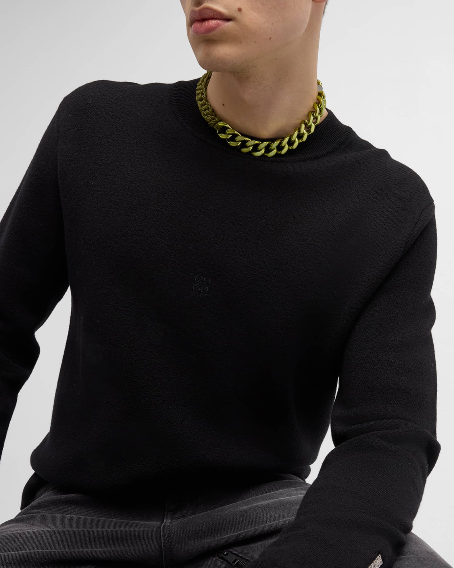 Givenchy Men's Enamel and Macrame Short Chain Necklace | Neiman Marcus