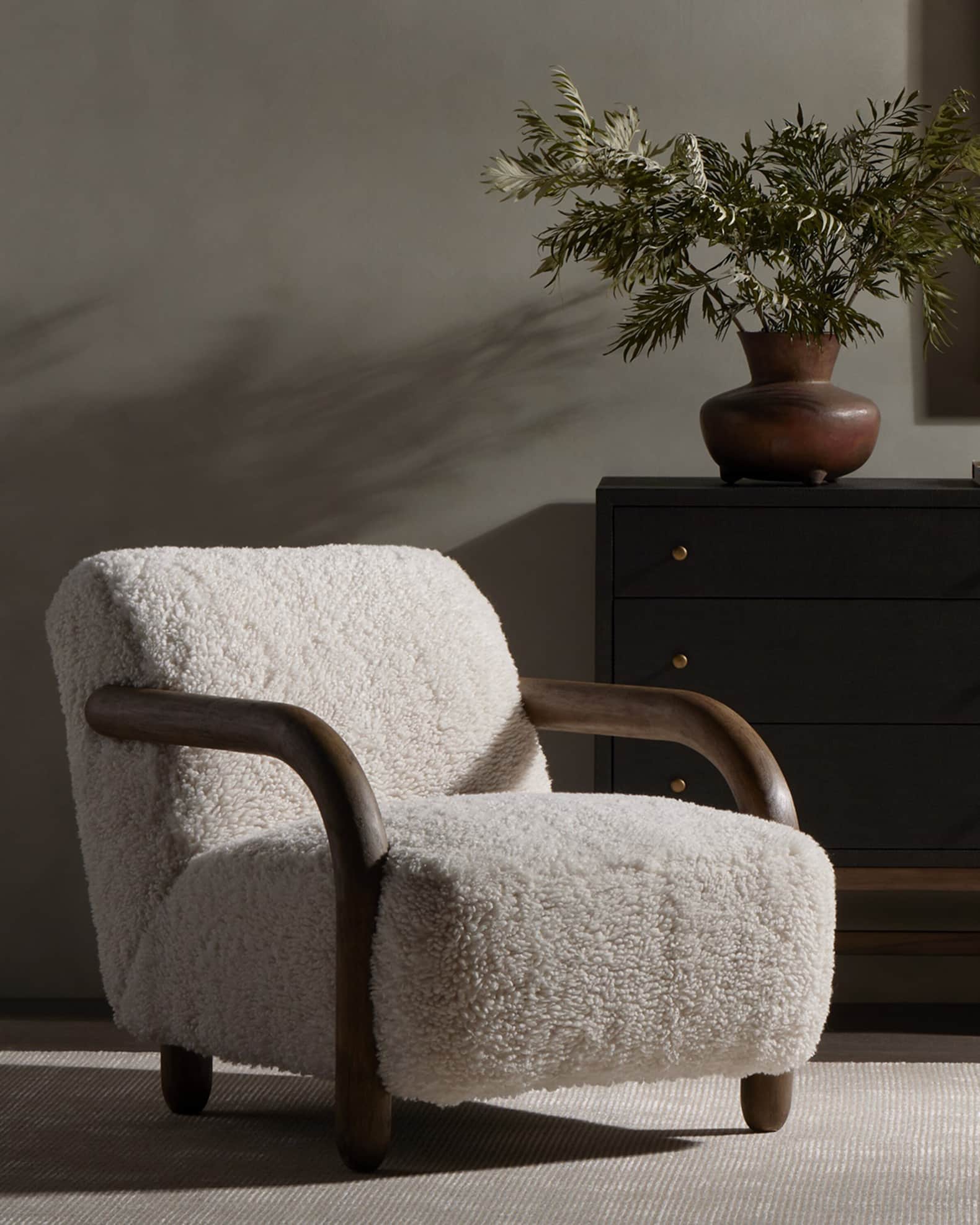 Four Hands Aniston Faux Shearling Chair | Neiman Marcus