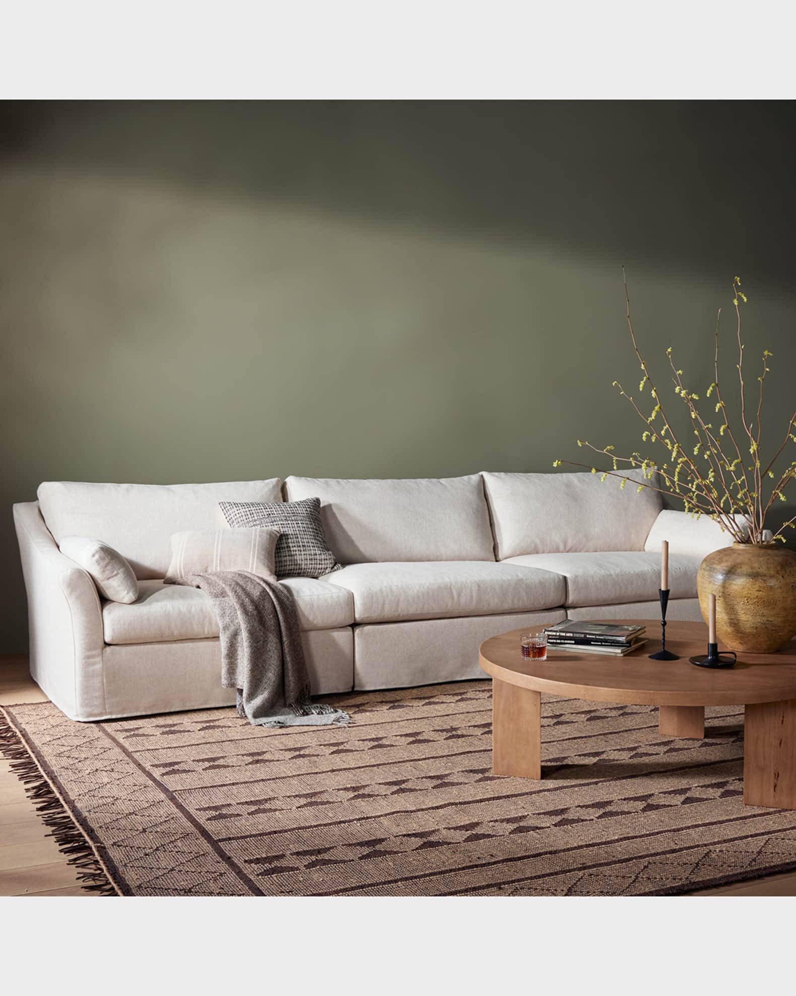 Four Hands Delray 3-Piece Sectional Sofa, 138" | Neiman Marcus