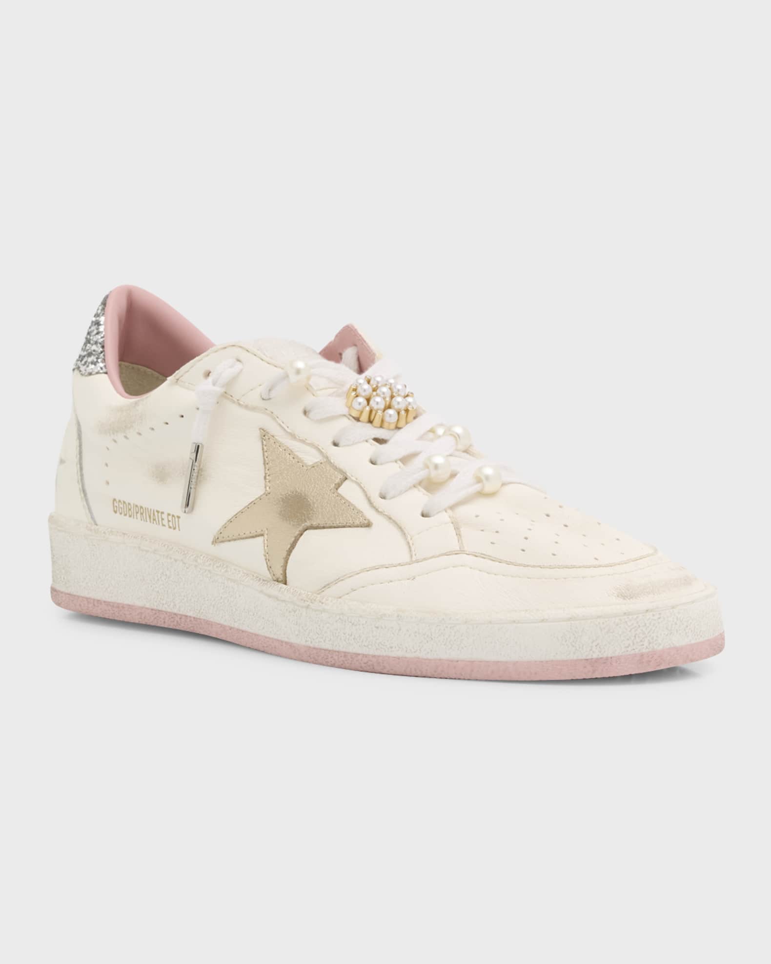 Golden Goose Ball Star Pearly Glitter Low-Top Sneakers | Neiman Marcus