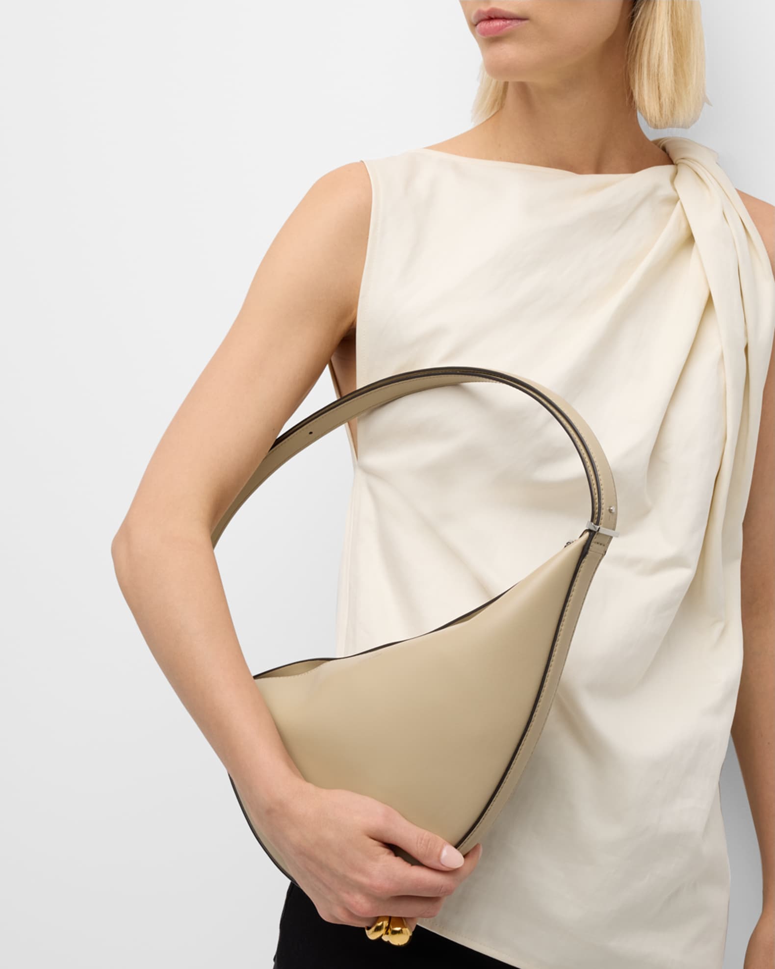 Toteme Scoop Zip Leather Shoulder Bag | Neiman Marcus