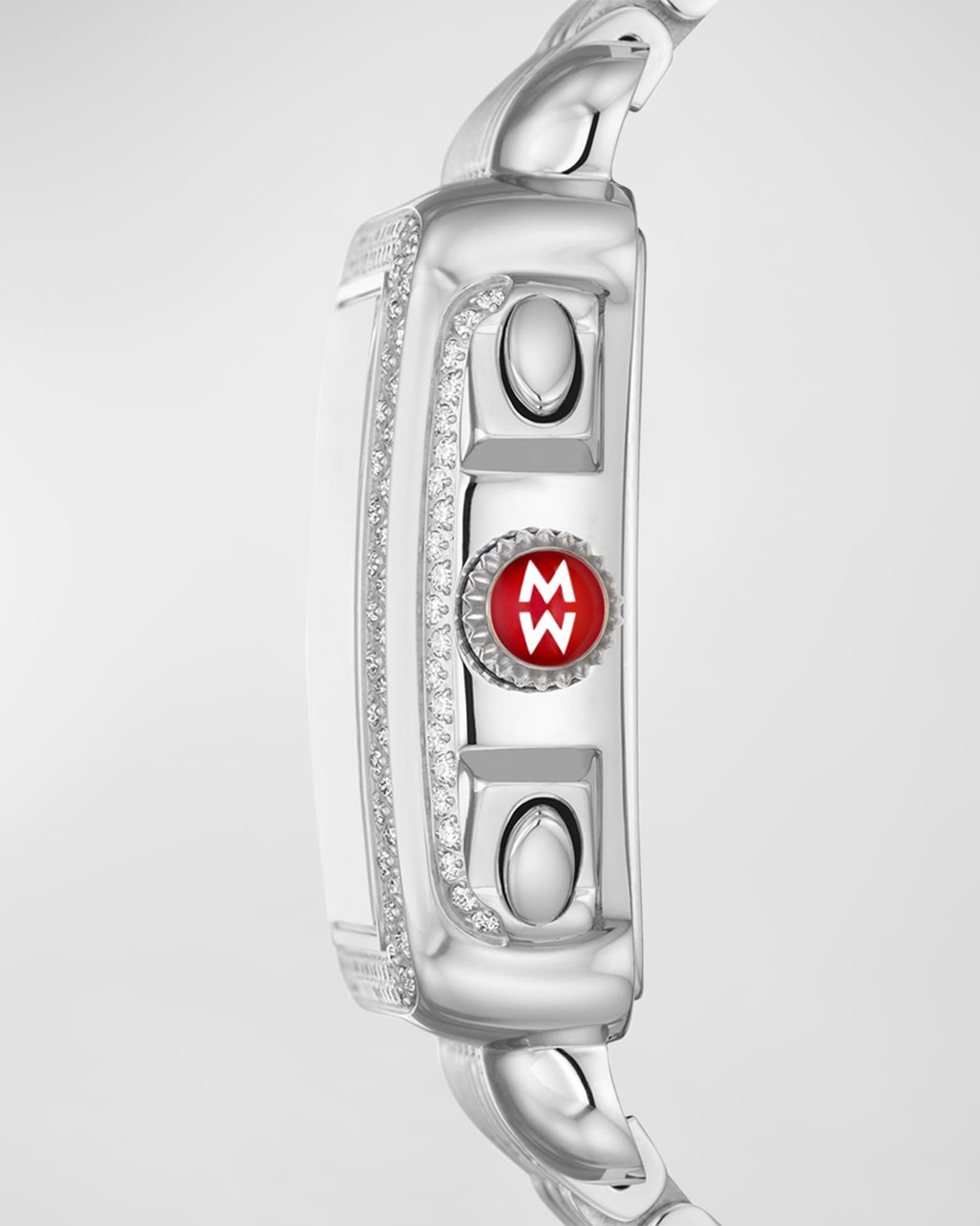 MICHELE Limited Edition Deco Diamond Dial and Pave Pink Sapphire Watch ...