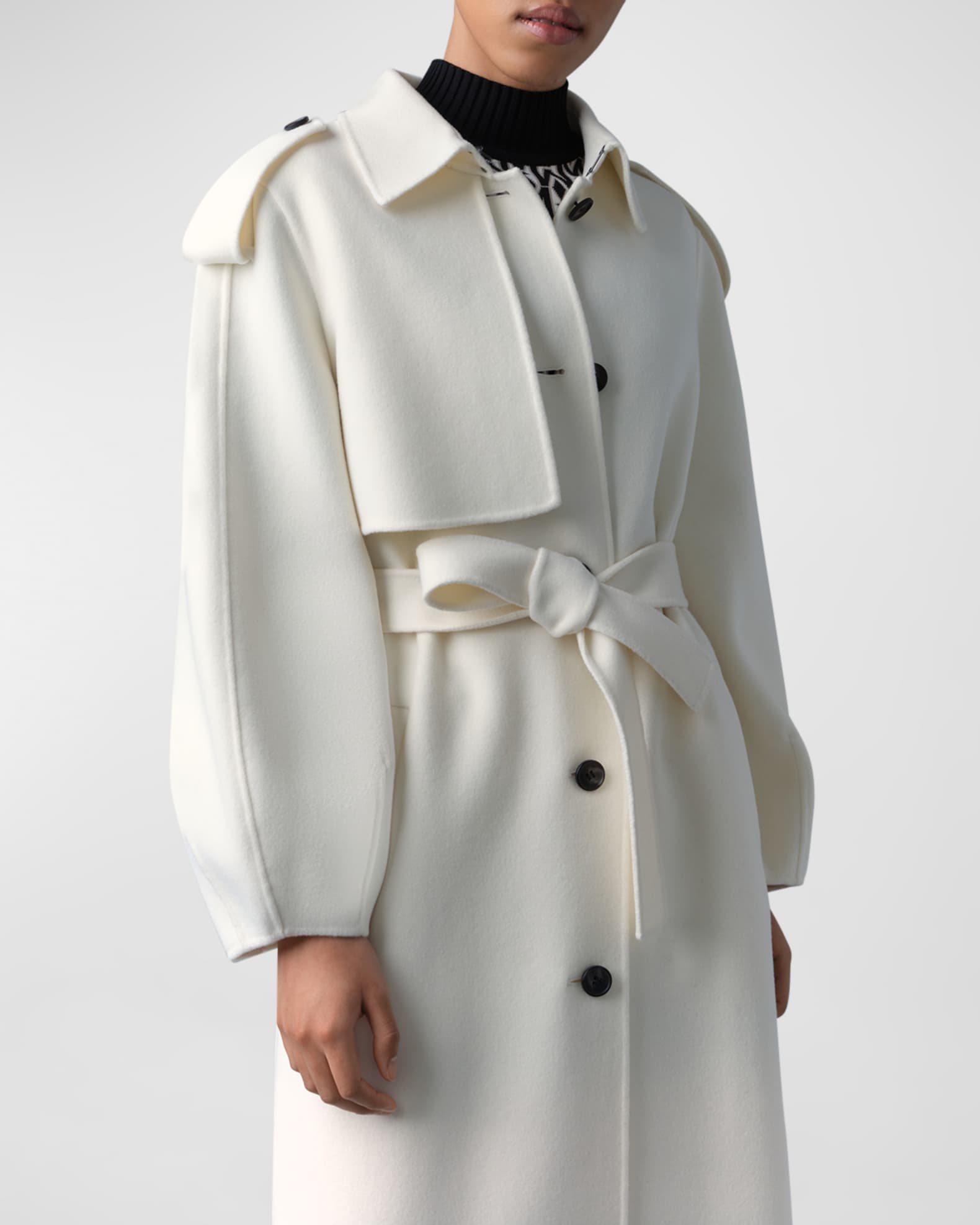Mackage Ceyla Belted Handmade Double-Face Virgin Wool Coat | Neiman Marcus