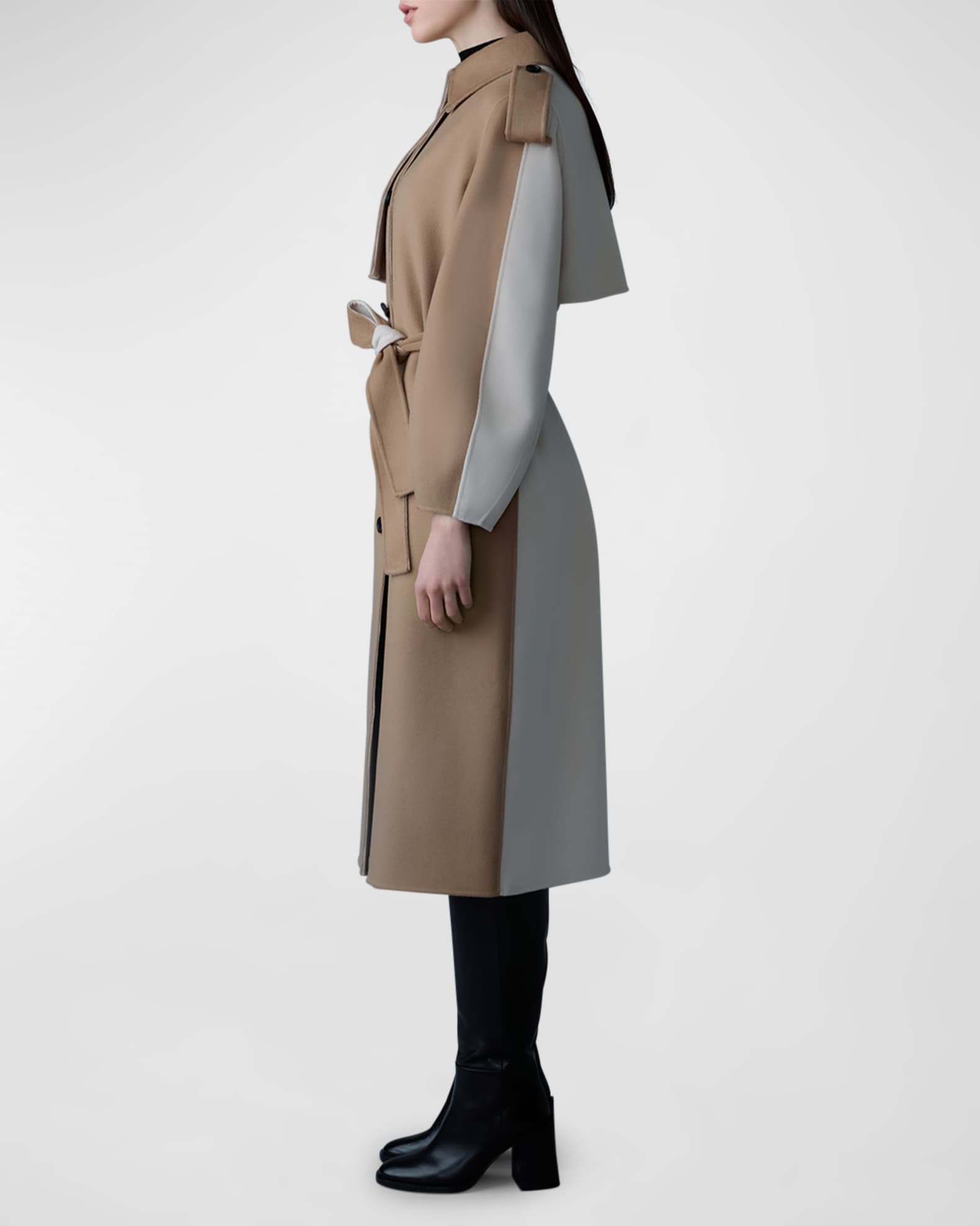 Ceyla Belted Handmade Double-Face Virgin Wool Coat | Neiman Marcus