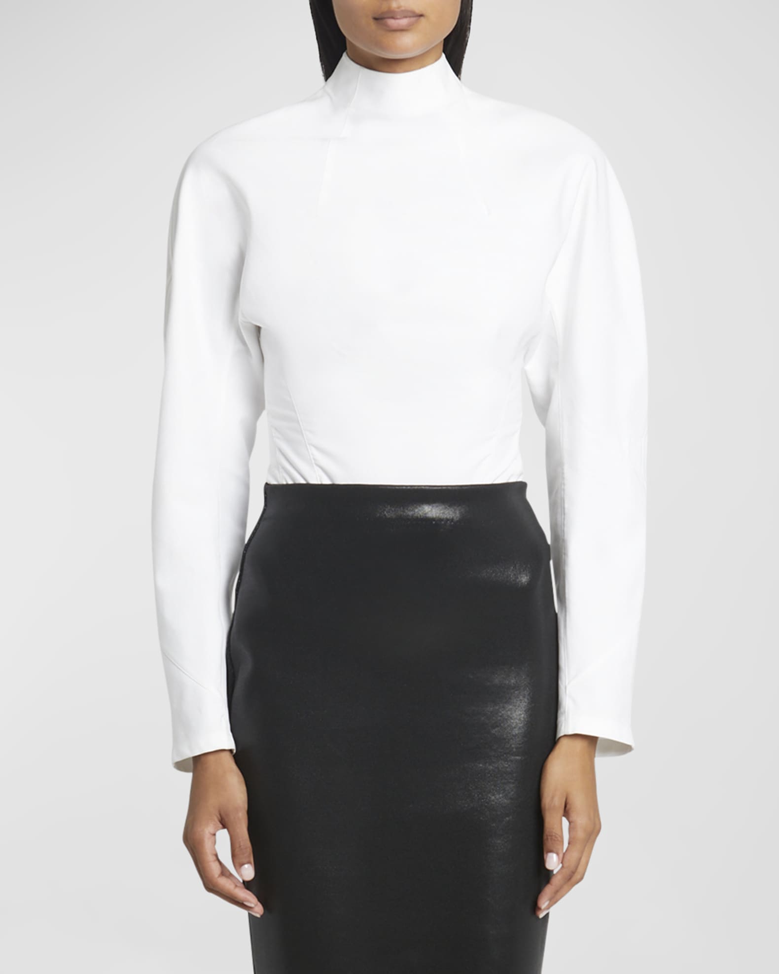 Alaia Cinched Long Sleeve Top Neiman Marcus
