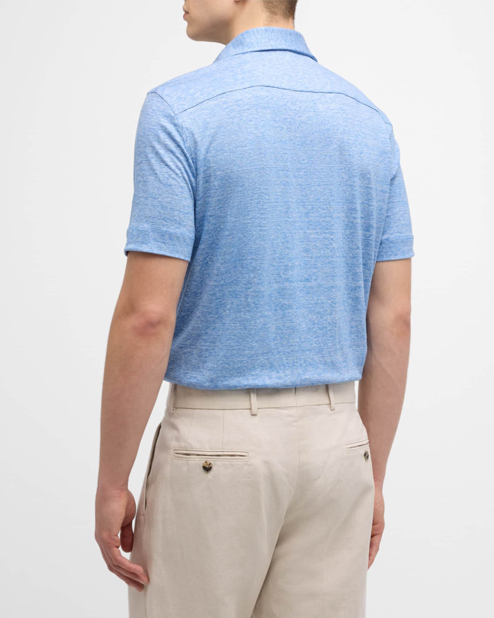 Baldassari Men's Reda Active Wool-Linen Polo Shirt | Neiman Marcus