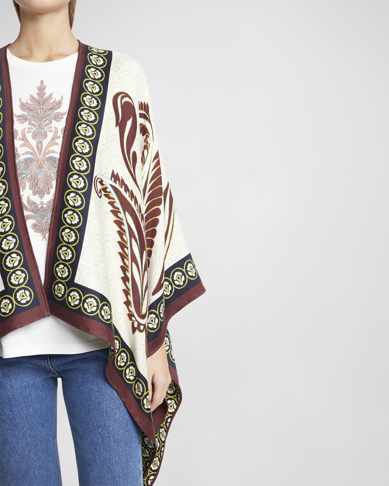 Etro Bohemian Patterned Cape | Neiman Marcus