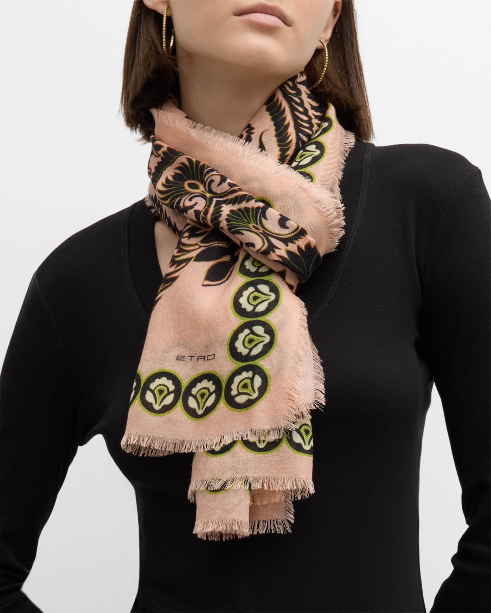 Etro Floral Patterned Silk Scarf | Neiman Marcus
