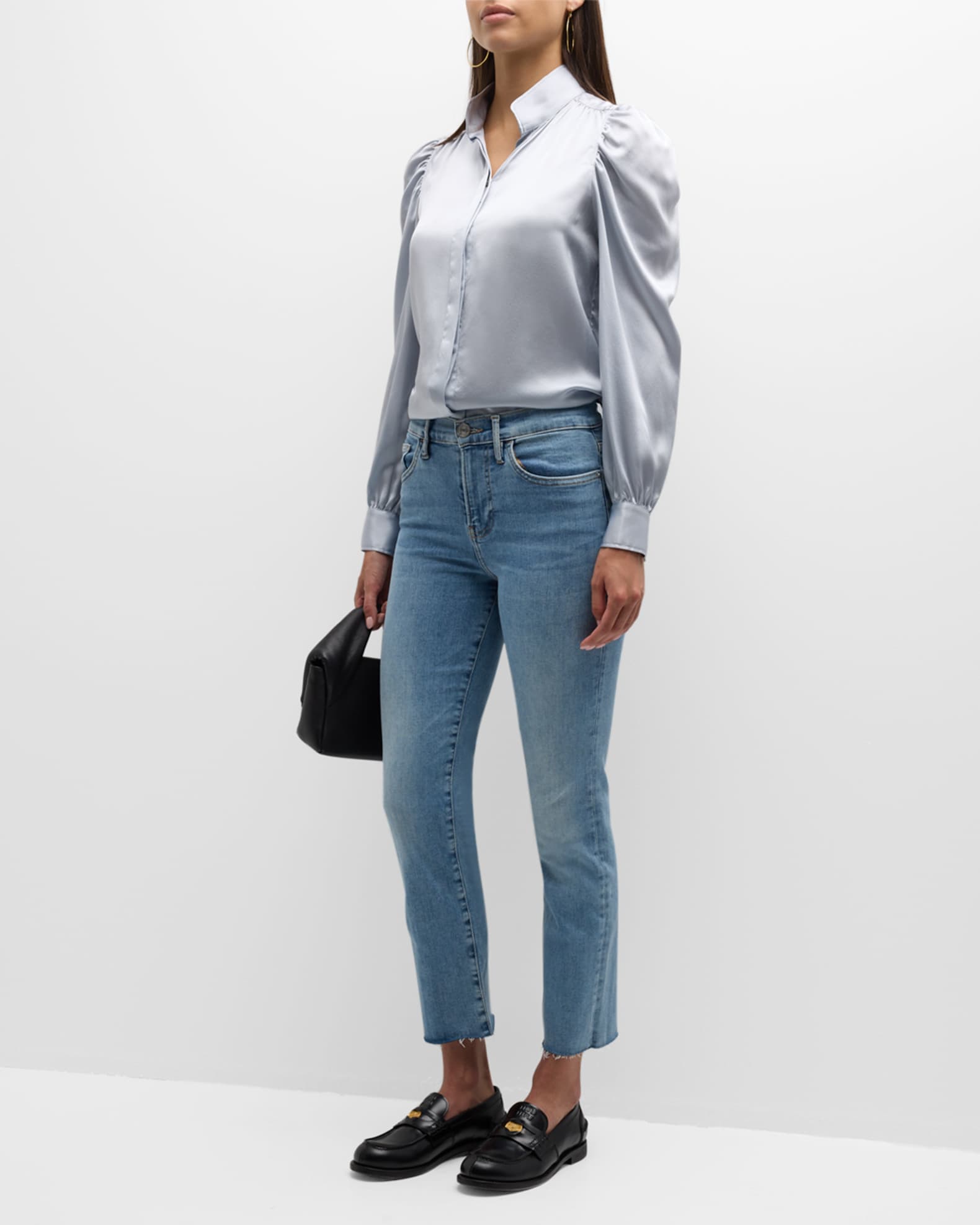 FRAME Le High Straight Raw After Jeans | Neiman Marcus