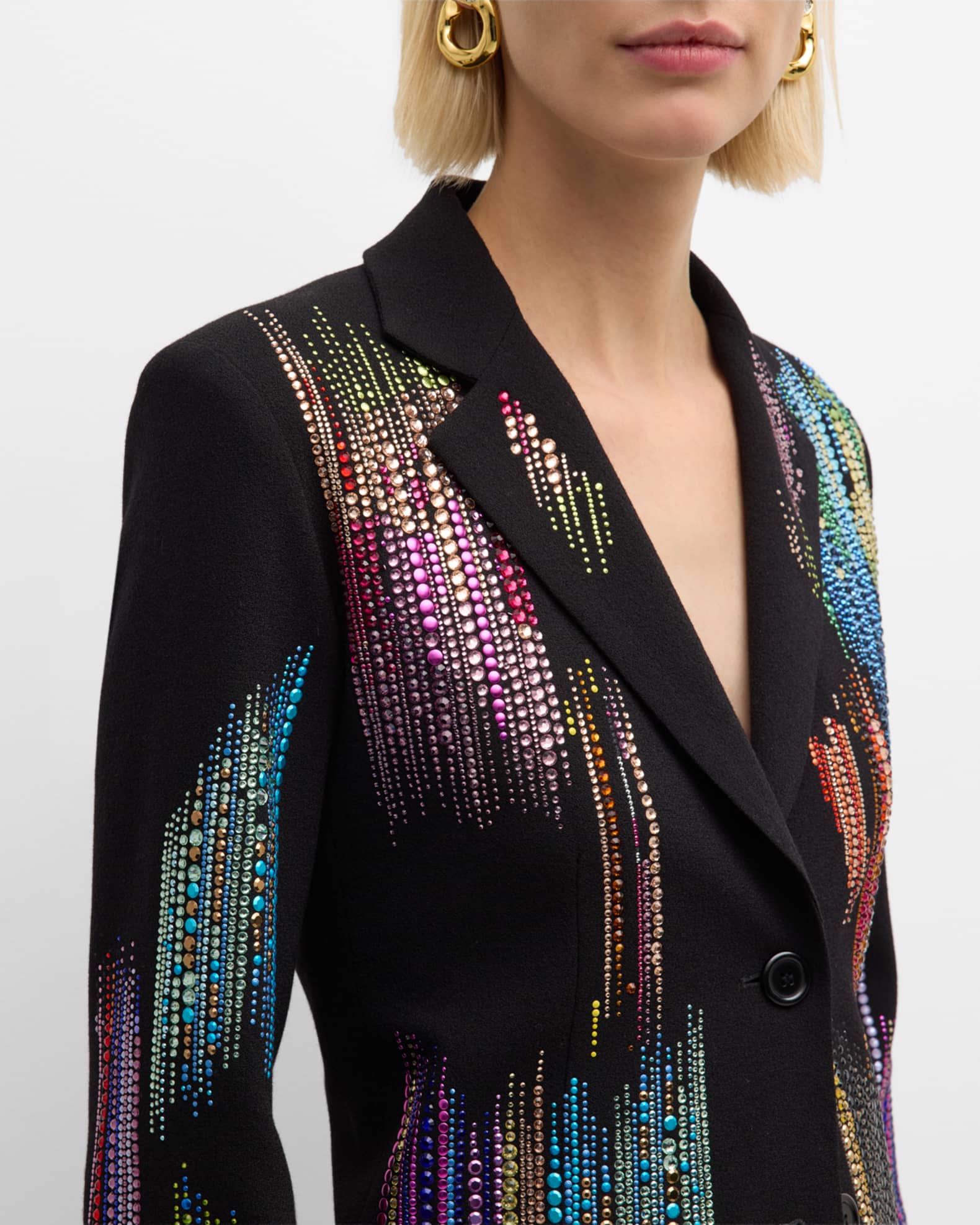 Libertine FWB Short Blazer Jacket with Crystal Detail | Neiman Marcus