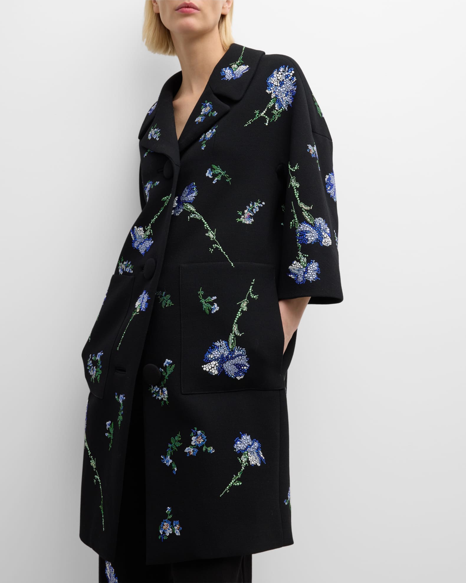 Libertine Cecil Beaton Top Coat with Blue Carnation Crystal Detail ...