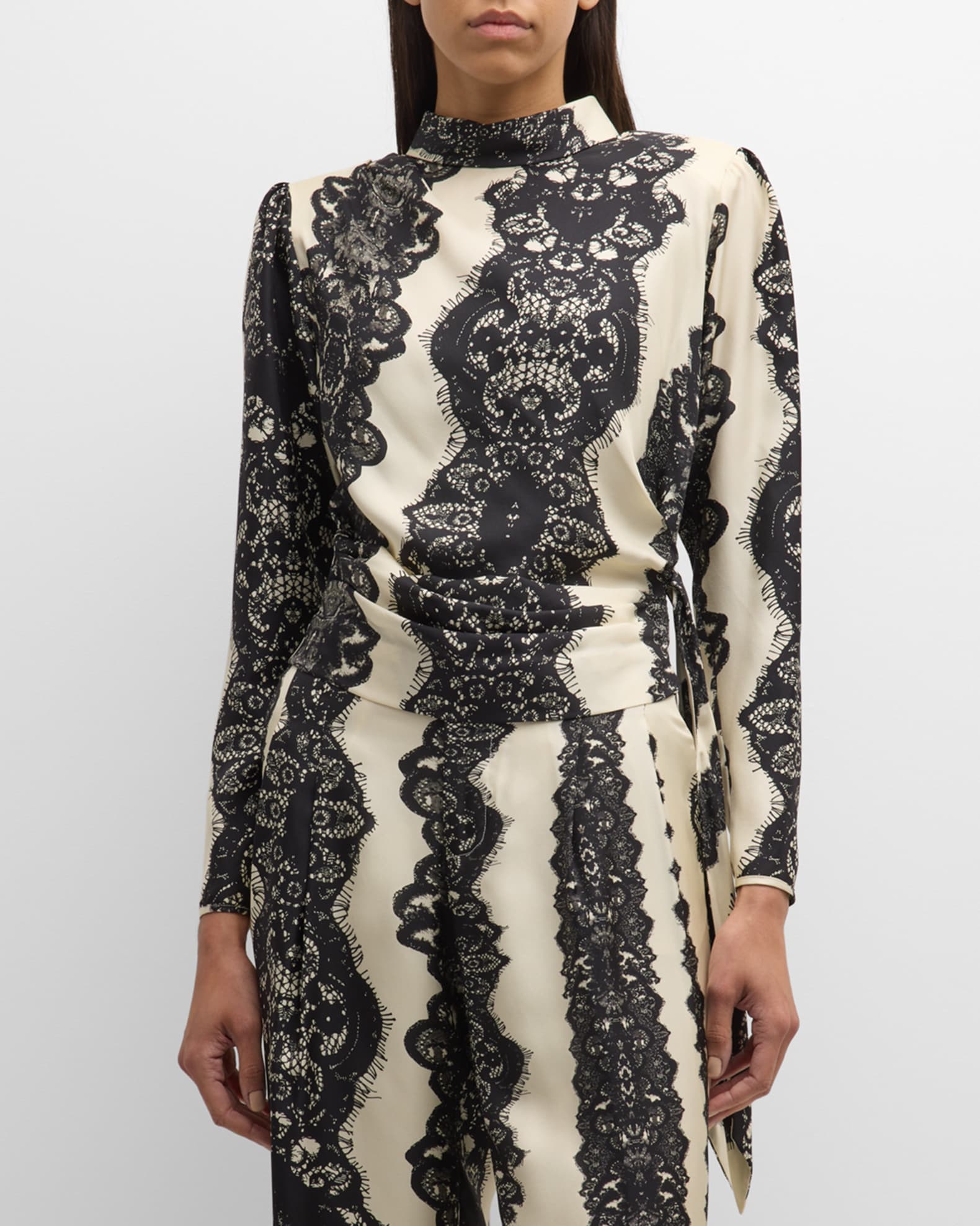 Libertine Venetian Lace Side-Tie Blouse | Neiman Marcus