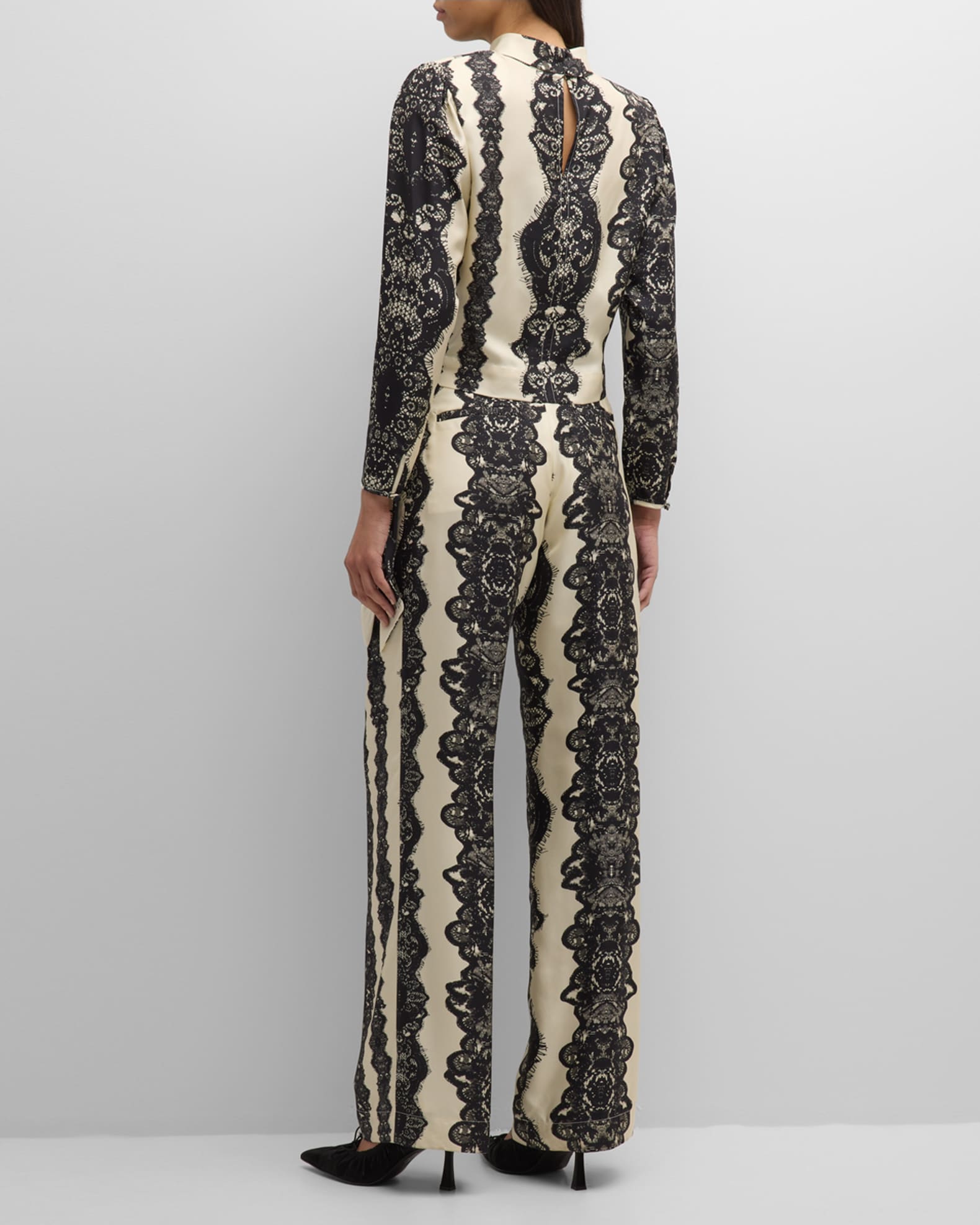 Libertine Venetian Lace Side-Tie Blouse | Neiman Marcus