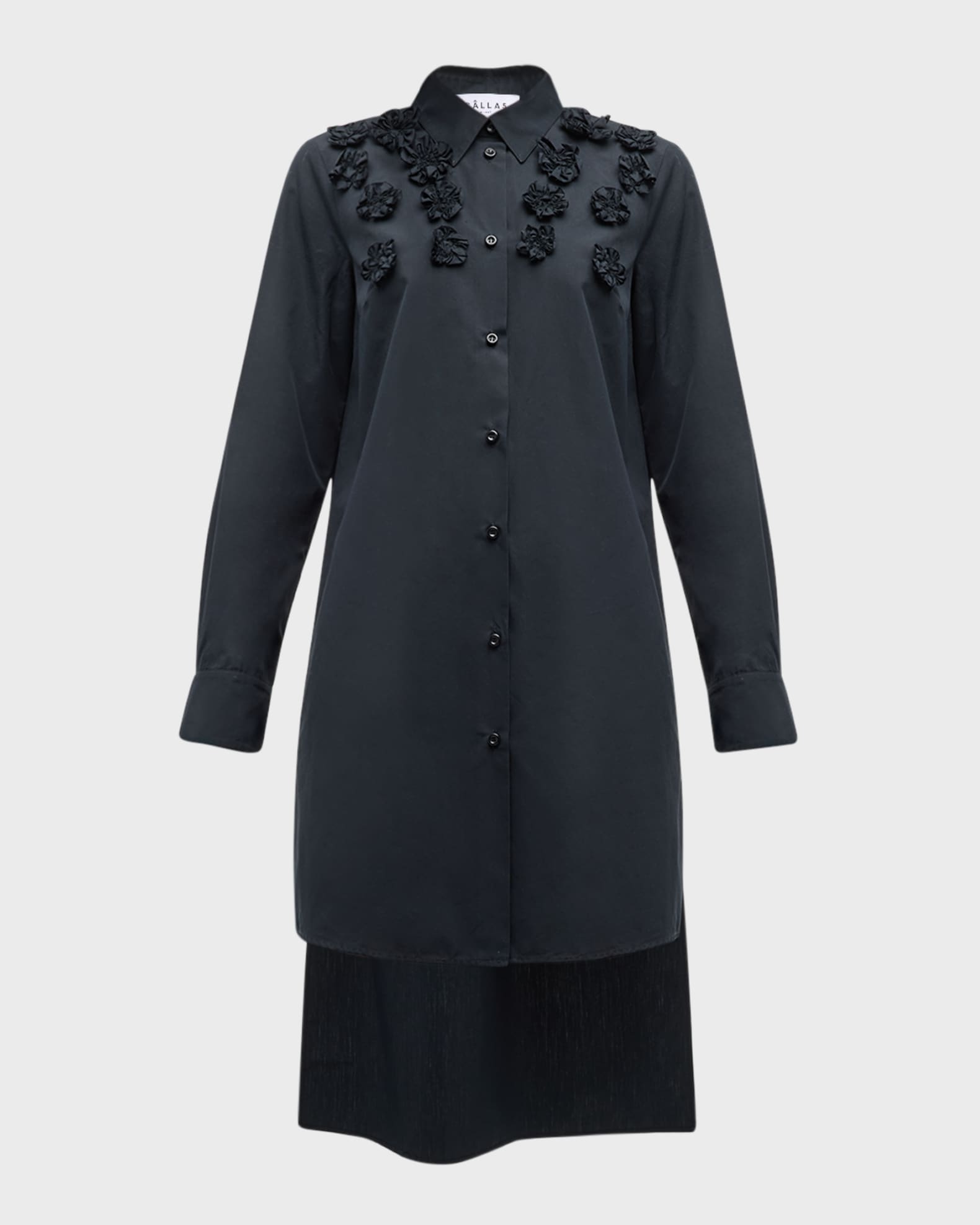 CALLAS Milano Kesina High-Low Shirtdress with Floral Applique Detail ...