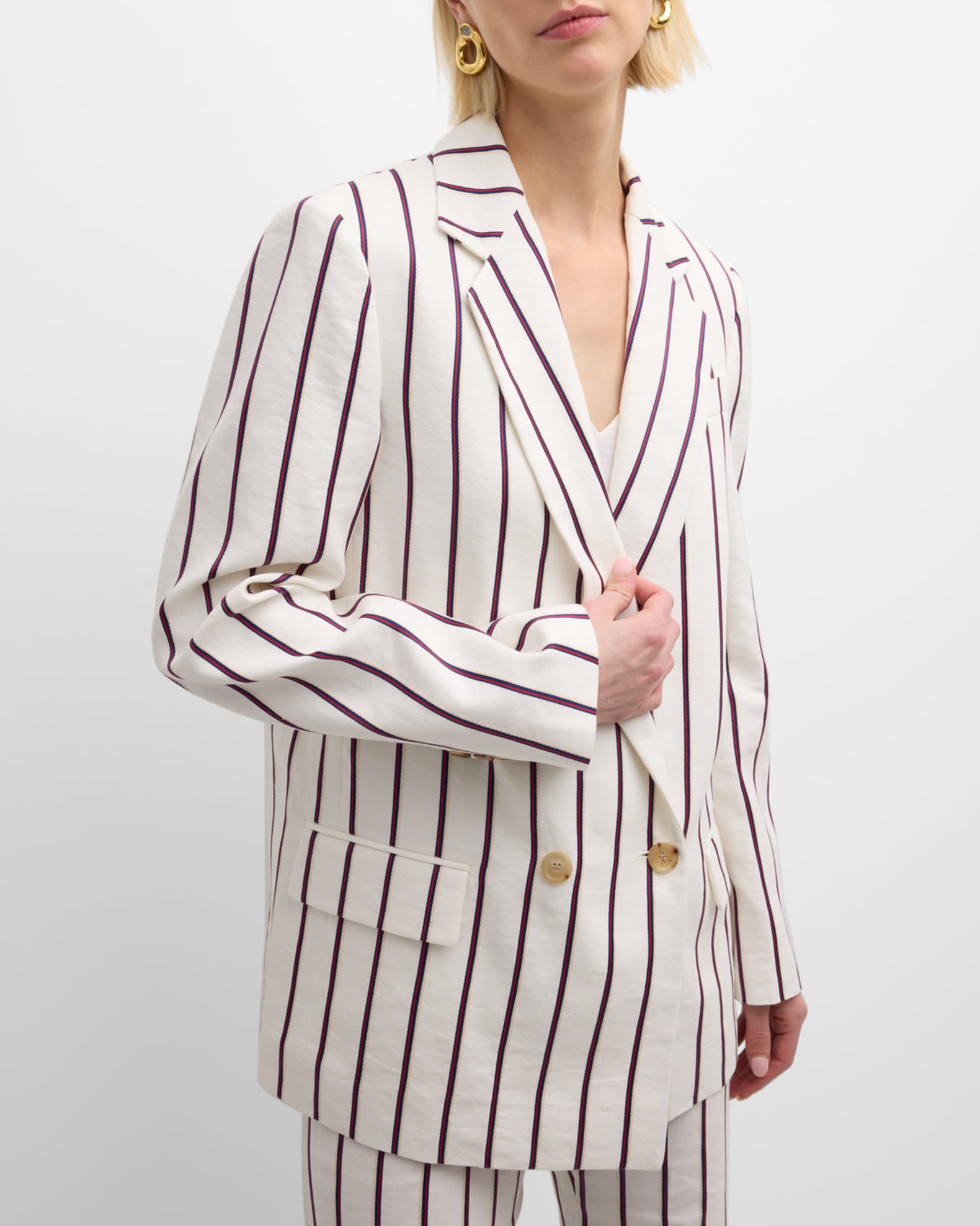 CALLAS Milano Yvonne Striped Blazer Jacket | Neiman Marcus