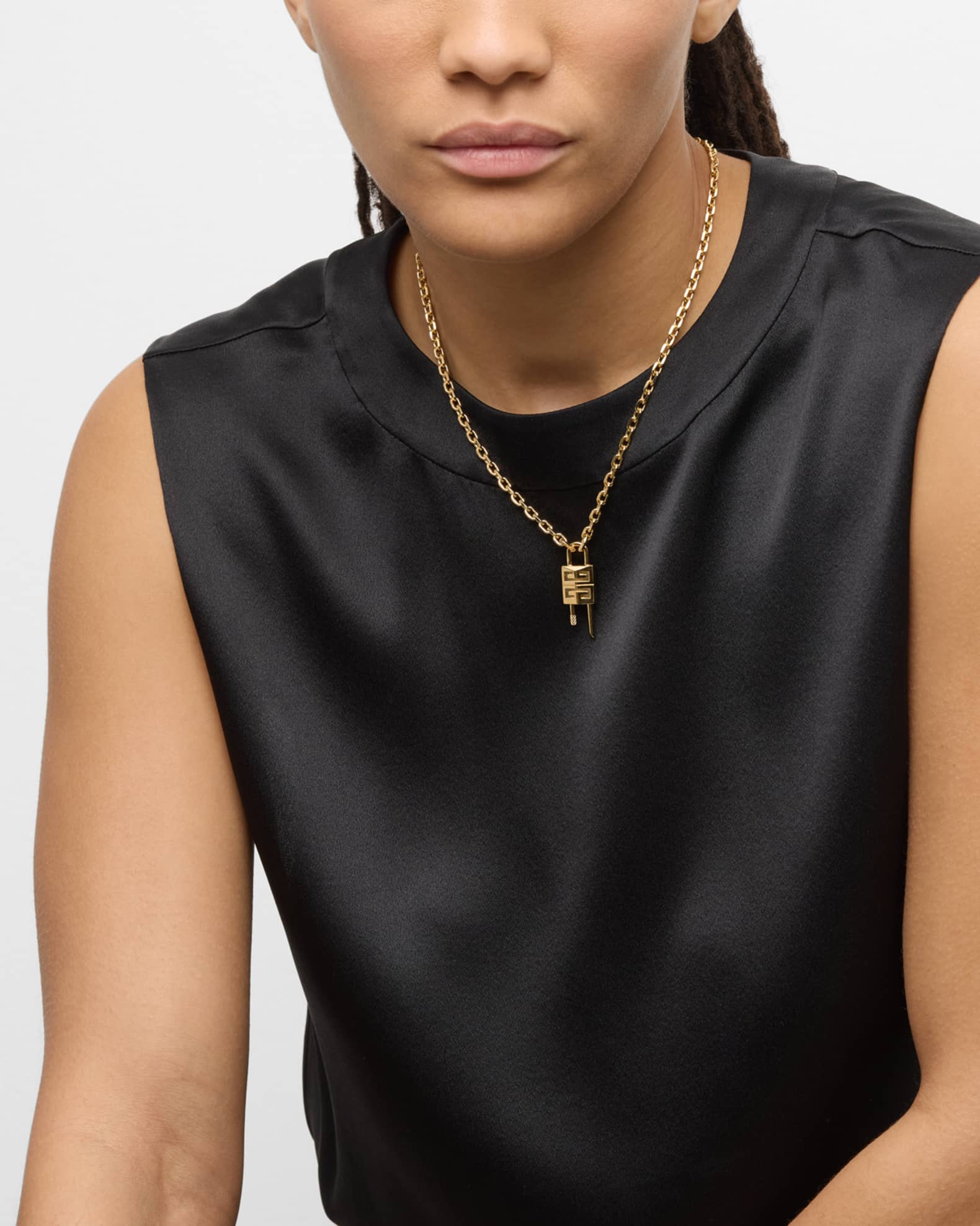 Givenchy Golden 4G Mini Lock Necklace | Neiman Marcus