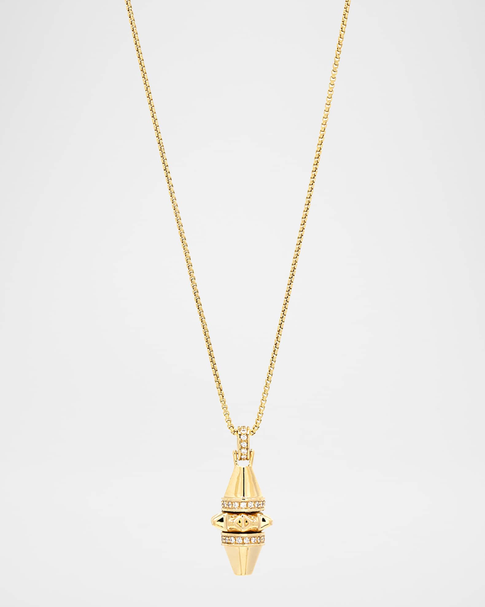Al Zain Jewelry 18K Yellow Gold Cardamom Spinning Vertical Necklace ...
