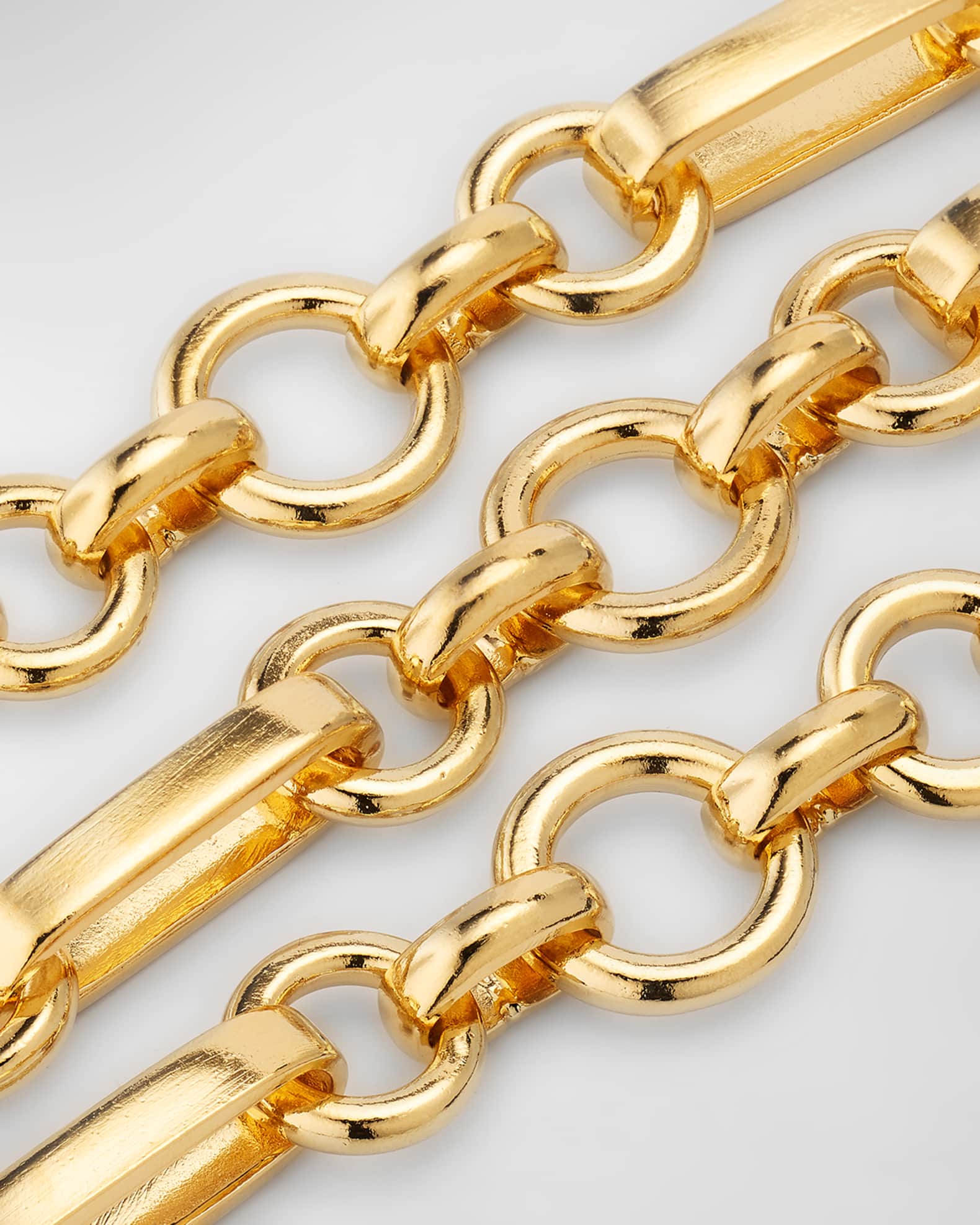 Ben-Amun Olivia Gold Oval Chain Link Necklace | Neiman Marcus