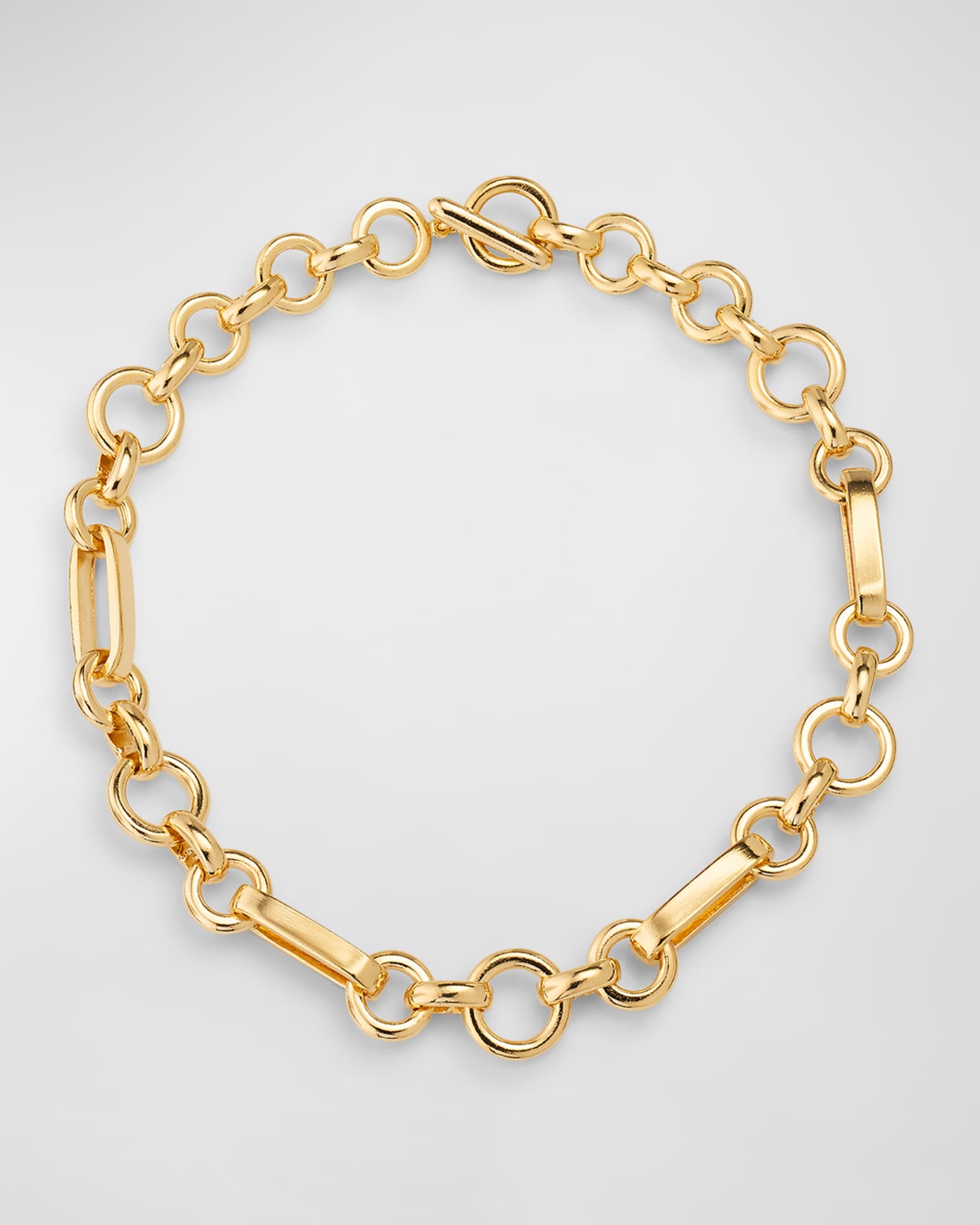 Ben-Amun Olivia Gold Oval Chain Link Necklace | Neiman Marcus