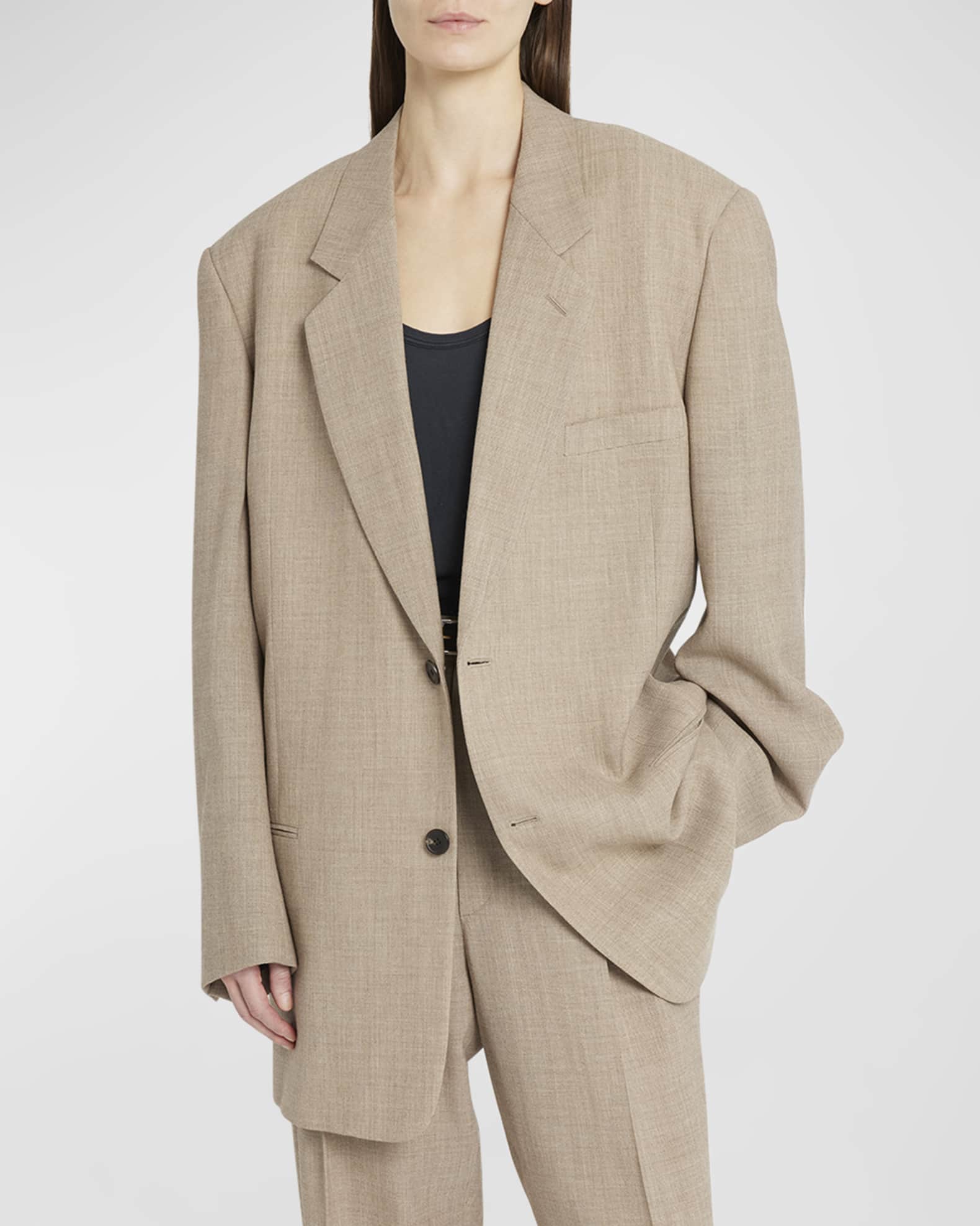 THE ROW Marina Oversized Wool Jacket | Neiman Marcus