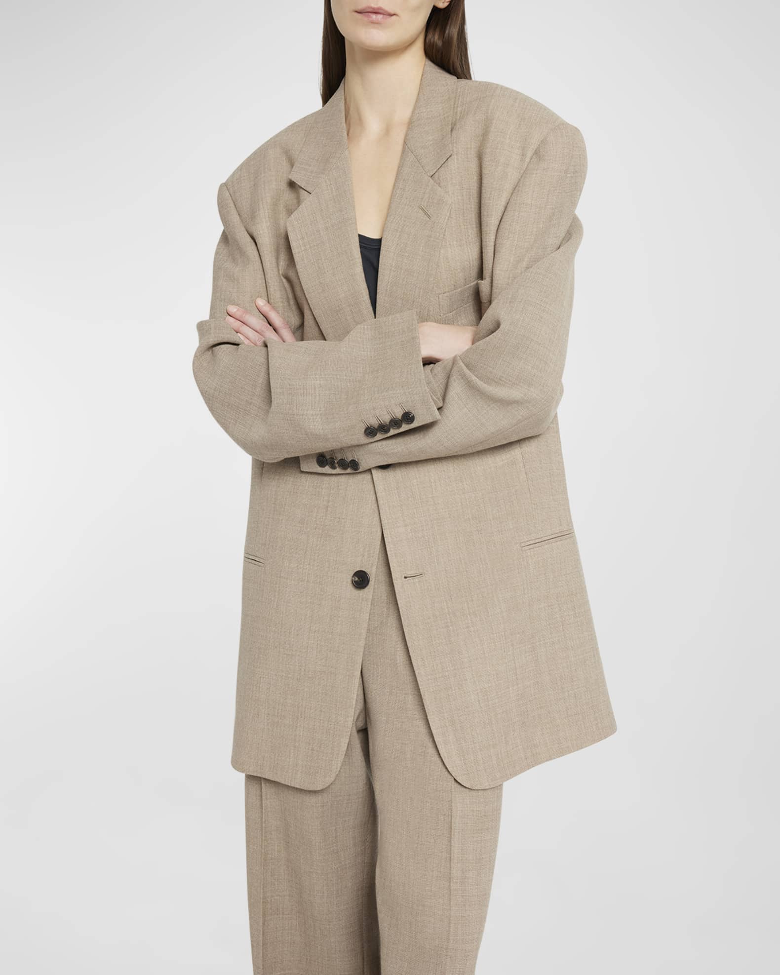 THE ROW Marina Oversized Wool Jacket | Neiman Marcus