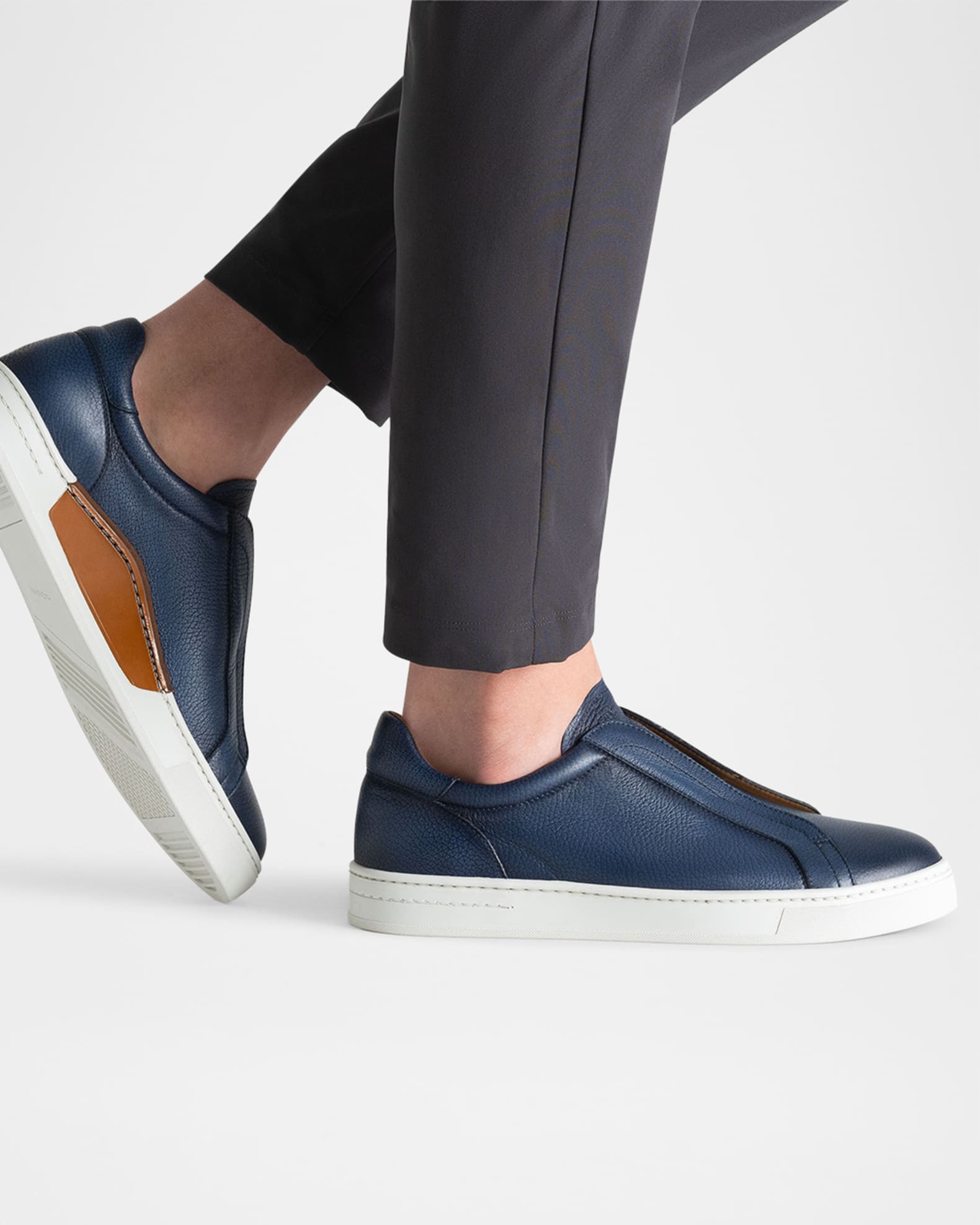 Magnanni Men's Gasol Leather Slip-On Sneakers | Neiman Marcus