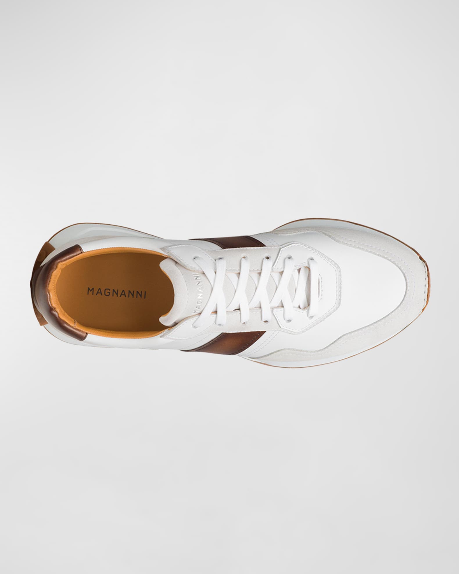 Magnanni Men's Romero II Leather and Suede Low-Top Sneakers | Neiman Marcus