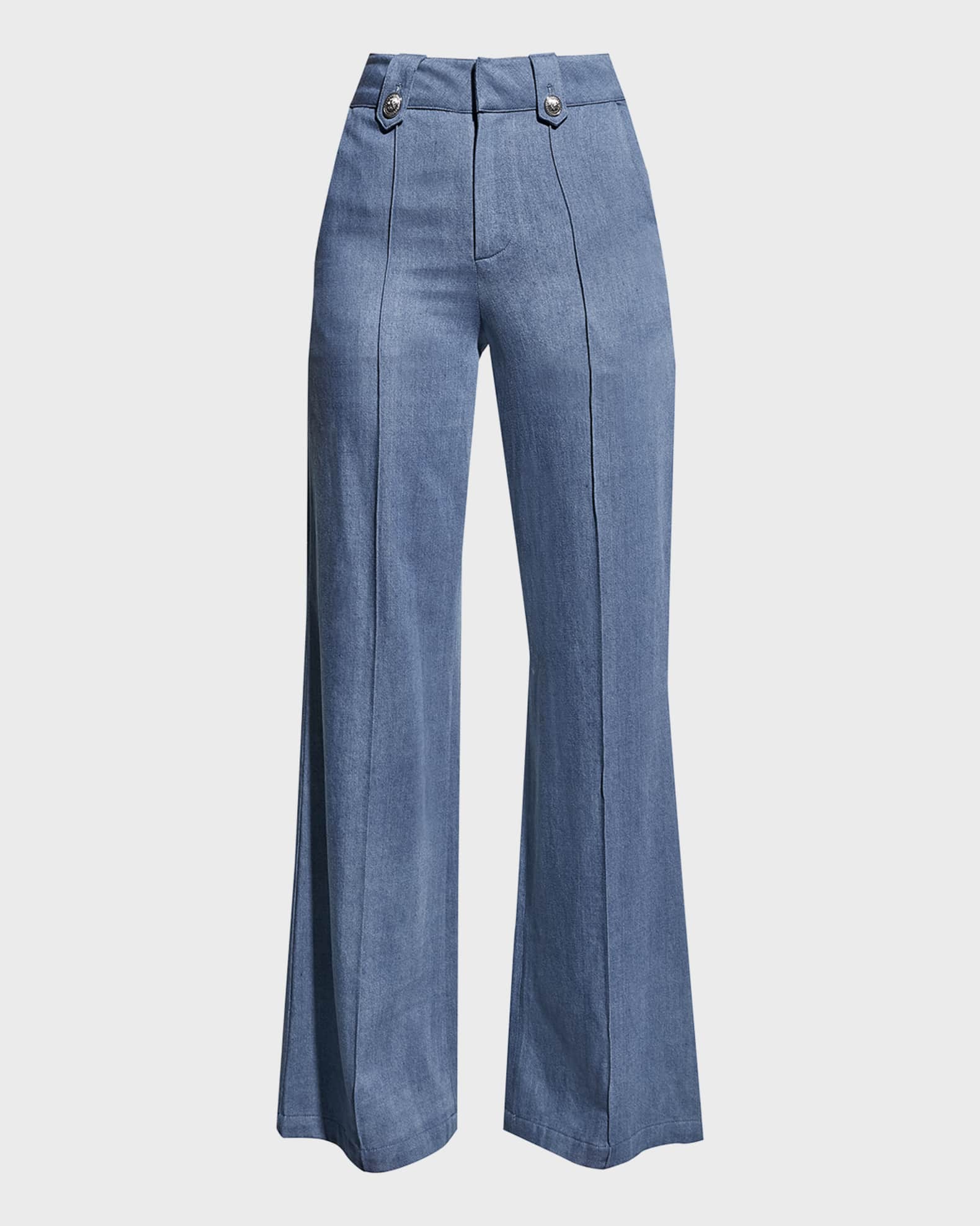 AS by DF Dominga High-Rise Wide-Leg Denim Trousers | Neiman Marcus