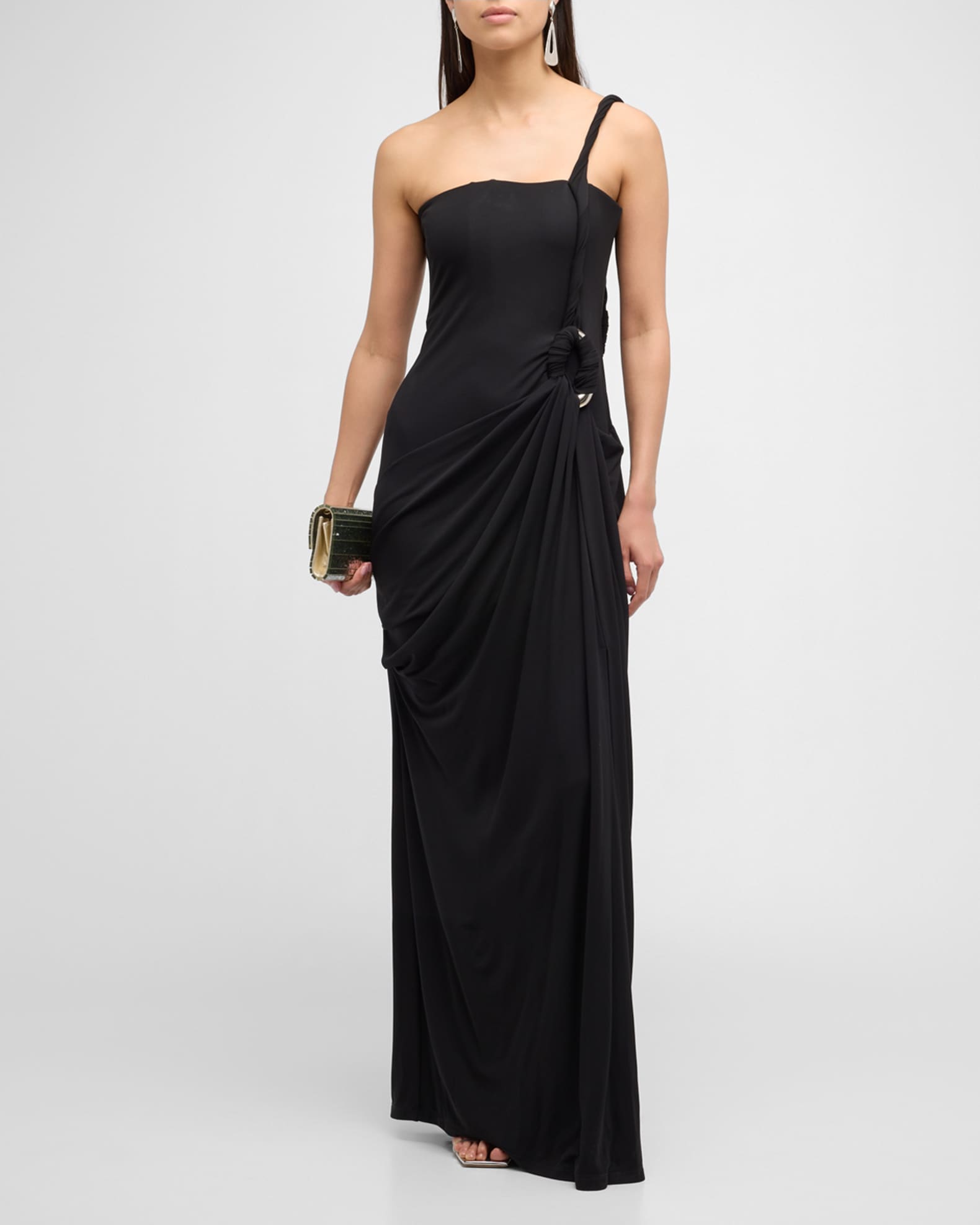 SIMKHAI Sone Draped One-Shoulder Column Gown | Neiman Marcus