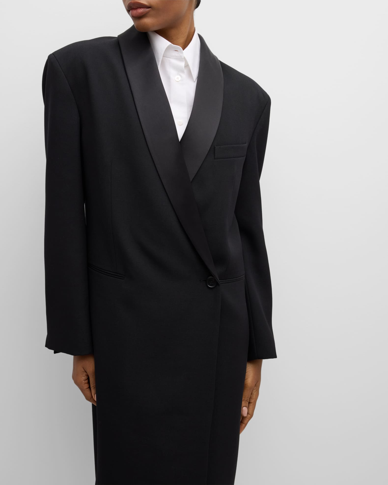 THE ROW Sciur Double-Breasted Long Wool Coat | Neiman Marcus