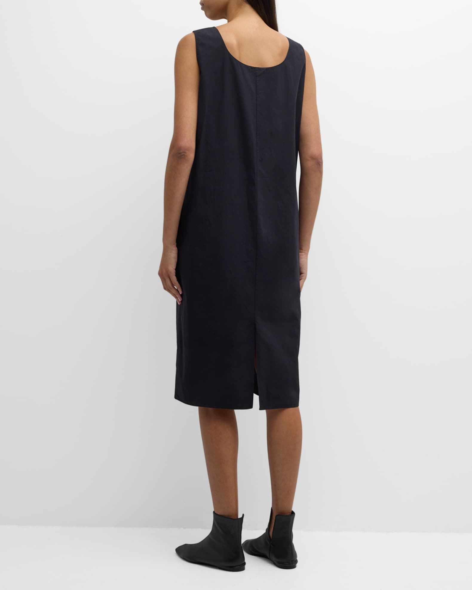 THE ROW Janah Scoop-Neck Sleeveless Midi Shift Dress | Neiman Marcus