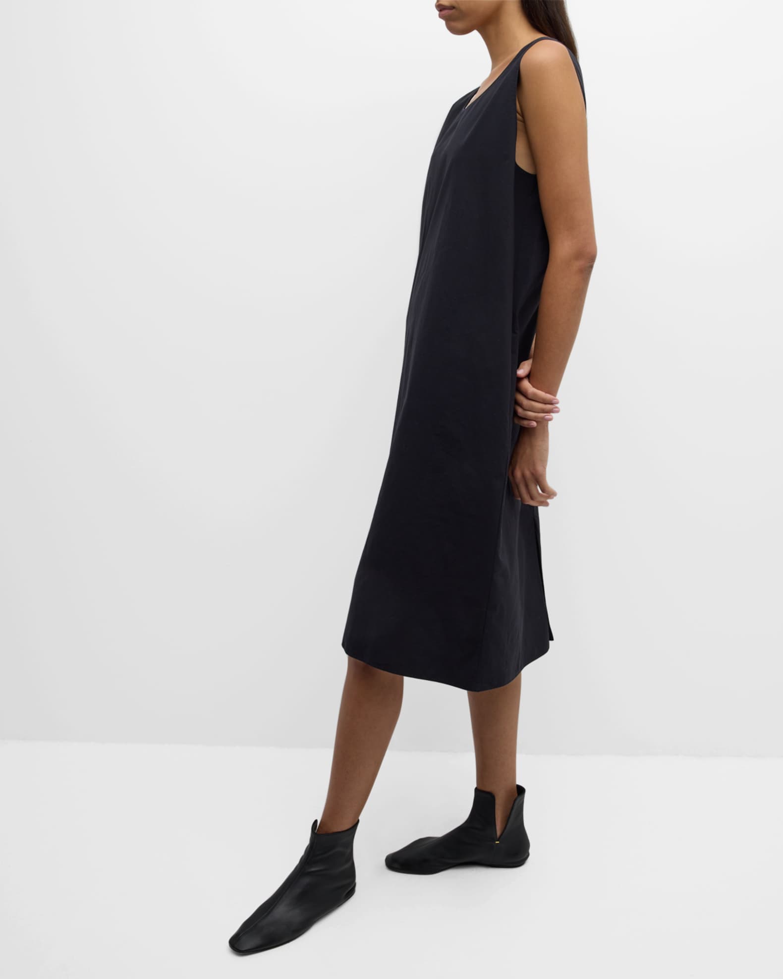 THE ROW Janah Scoop-Neck Sleeveless Midi Shift Dress | Neiman Marcus