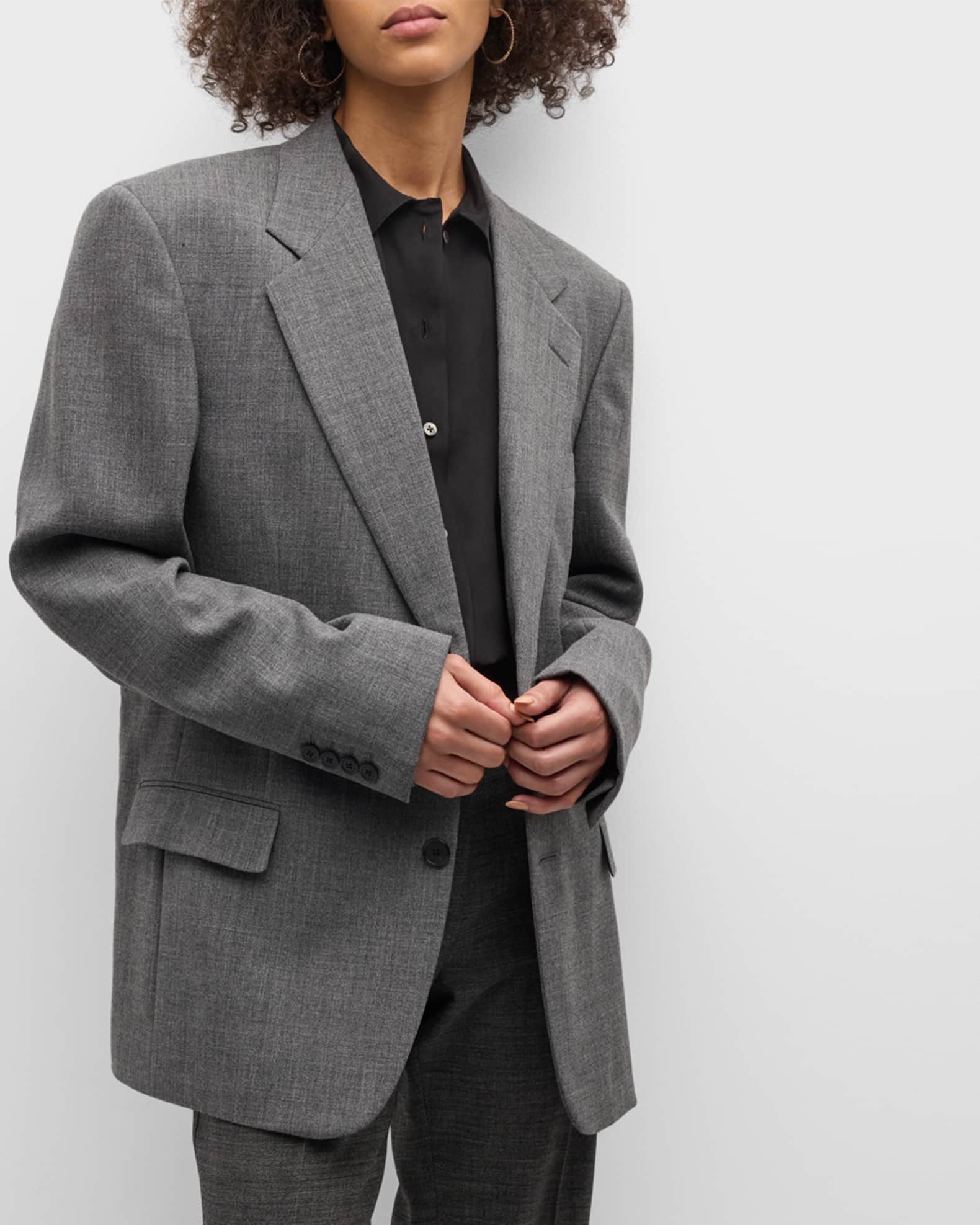 THE ROW Phil Oversized Single-Breasted Jacket | Neiman Marcus