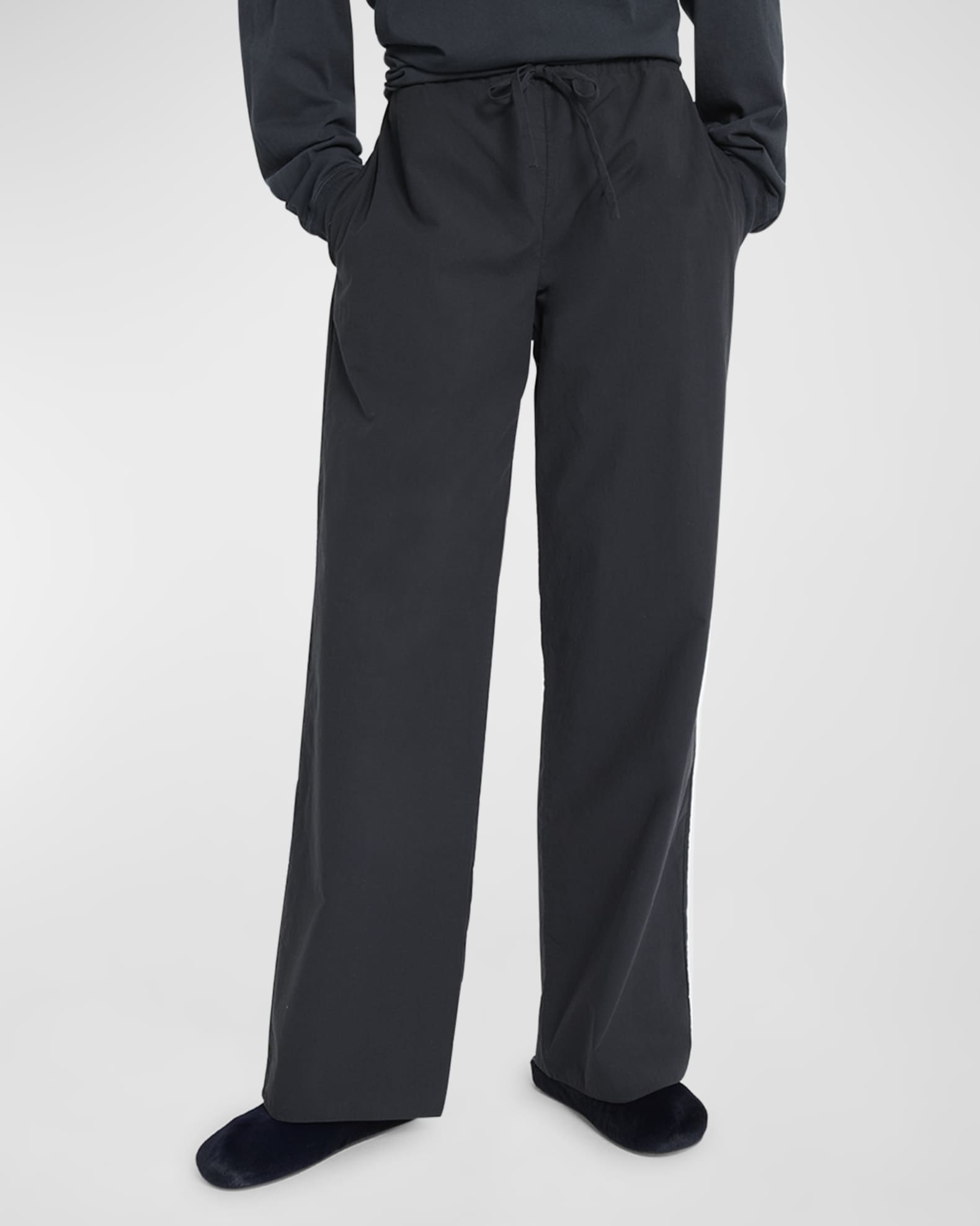 THE ROW Jugi Mid-Rise Wide-Leg Pull-On Pants | Neiman Marcus