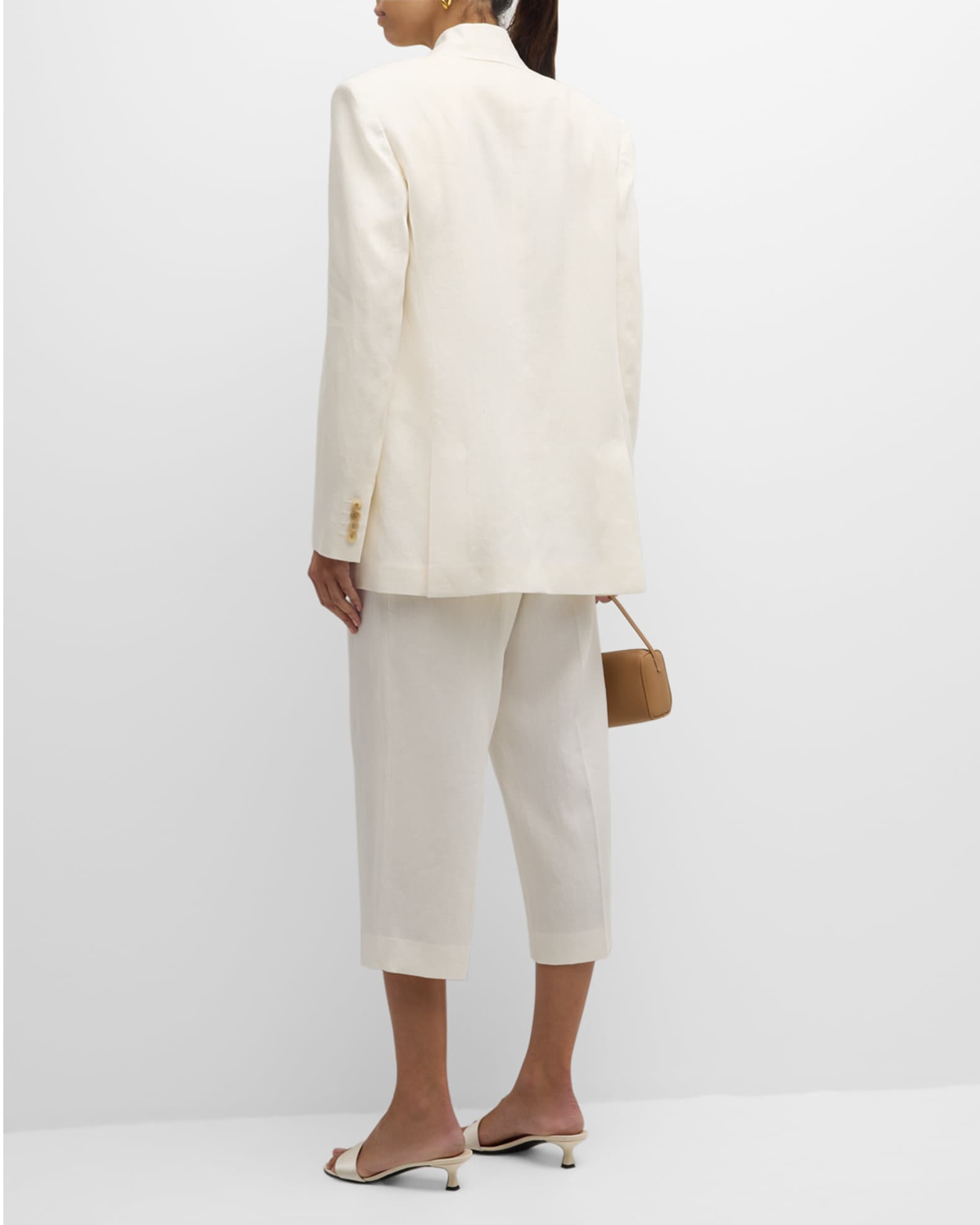 THE ROW Ridla Band-Collar Silk Loose Shirt | Neiman Marcus
