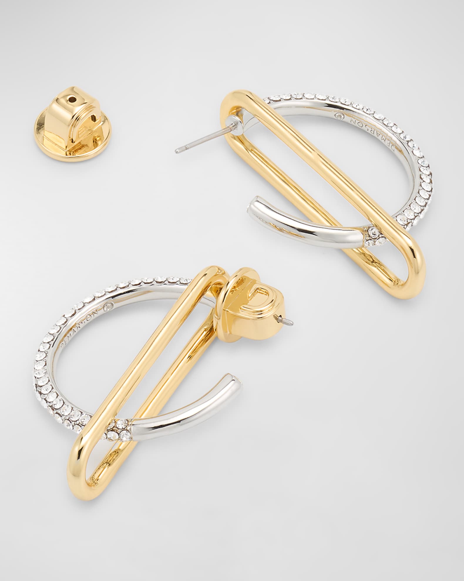 DEMARSON Mini Astra Two-Tone Hoop Earrings | Neiman Marcus