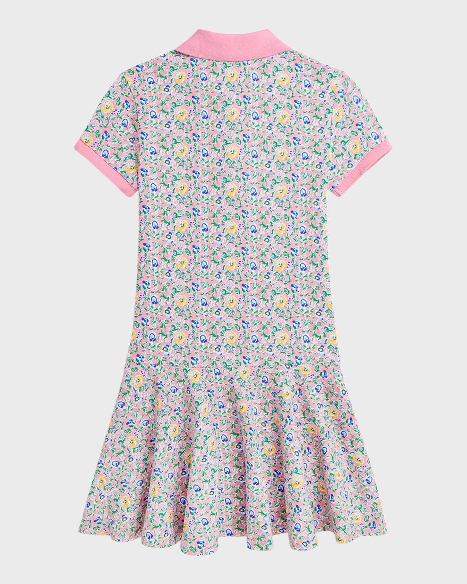 Girl's Floral Stretch Mesh Polo Dress | Neiman Marcus