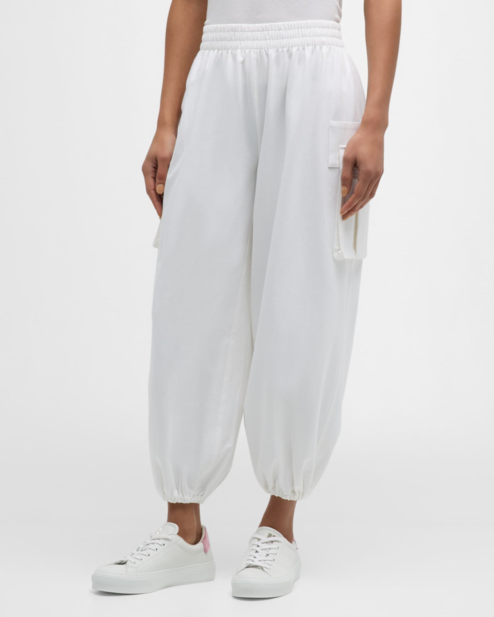 Norma Kamali Oversized Boyfriend Cargo Sweatpants | Neiman Marcus