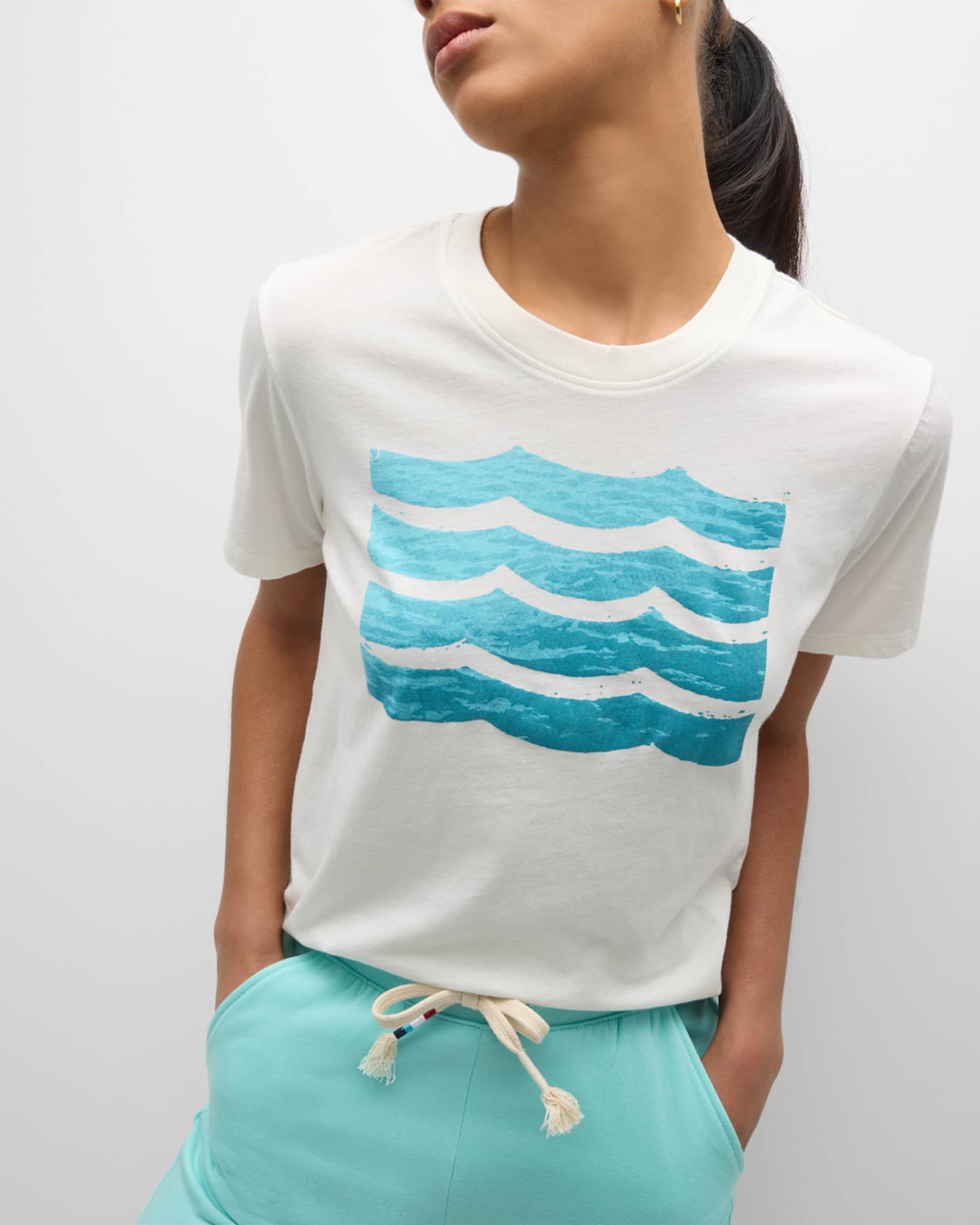 Sol Angeles Baltic Sea Waves Crewneck T-Shirt | Neiman Marcus